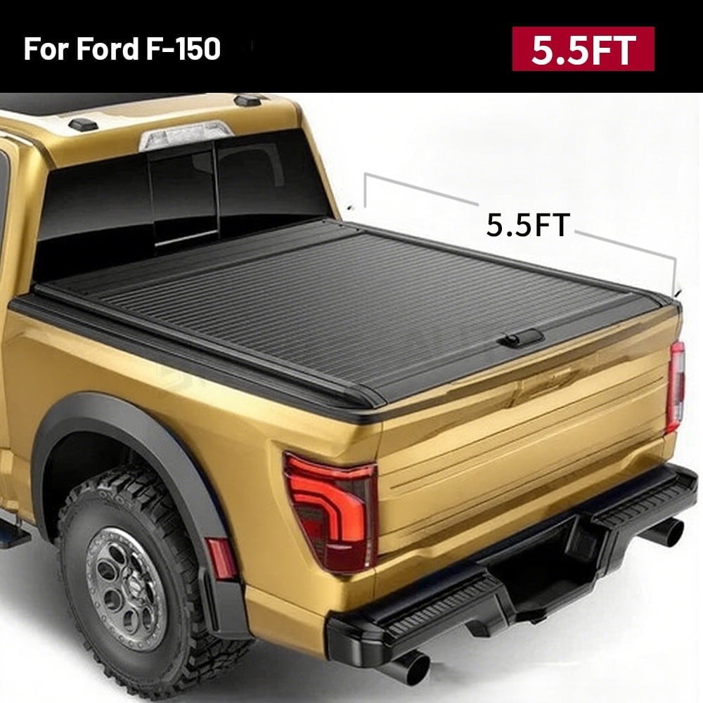 5.5FT Retractable Hard Truck Bed Tonneau Cover for Ford F-150 2009-2024 ...