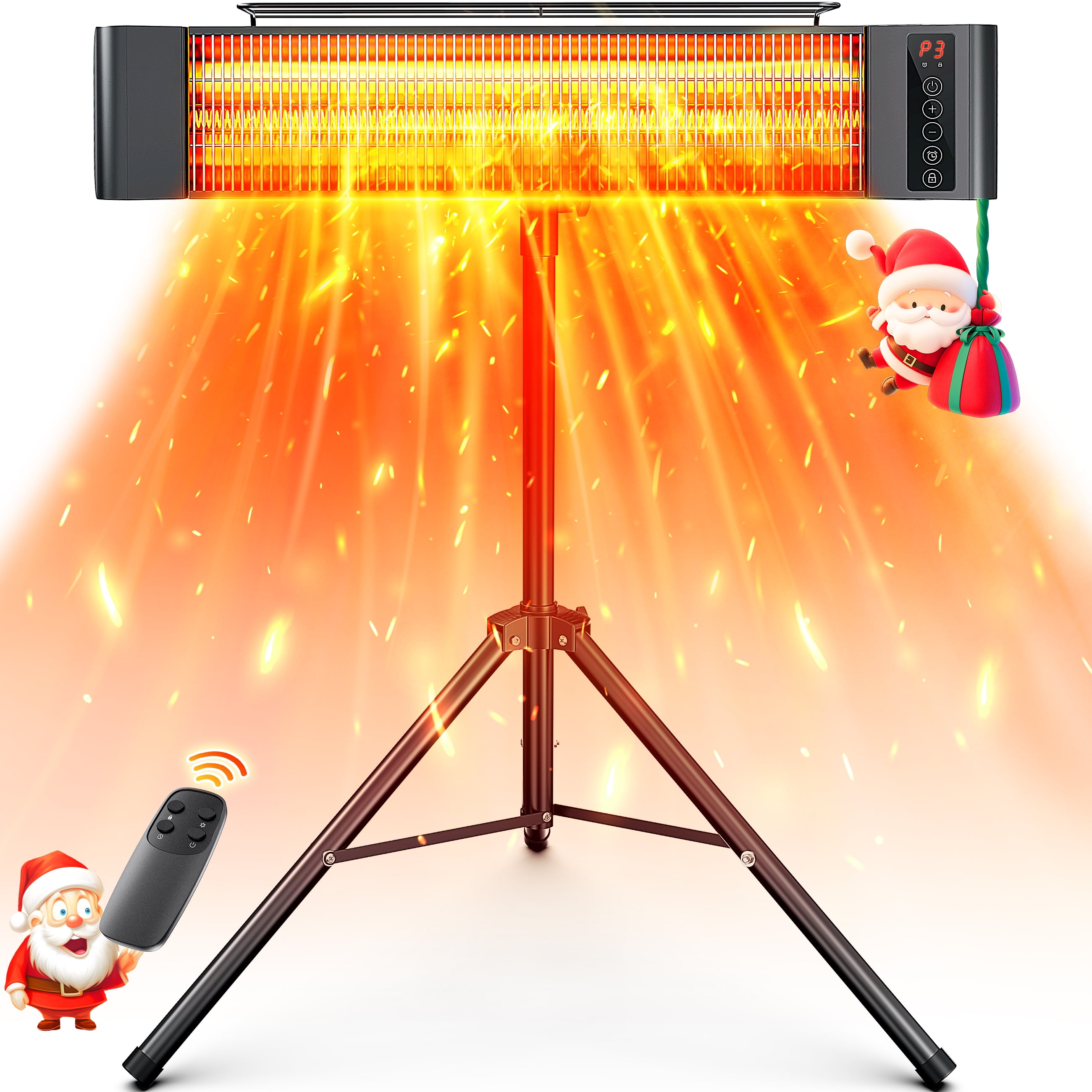 5.5FT Tall Patio Heaters with Tripod Stand, Outdoor Freestanding ...