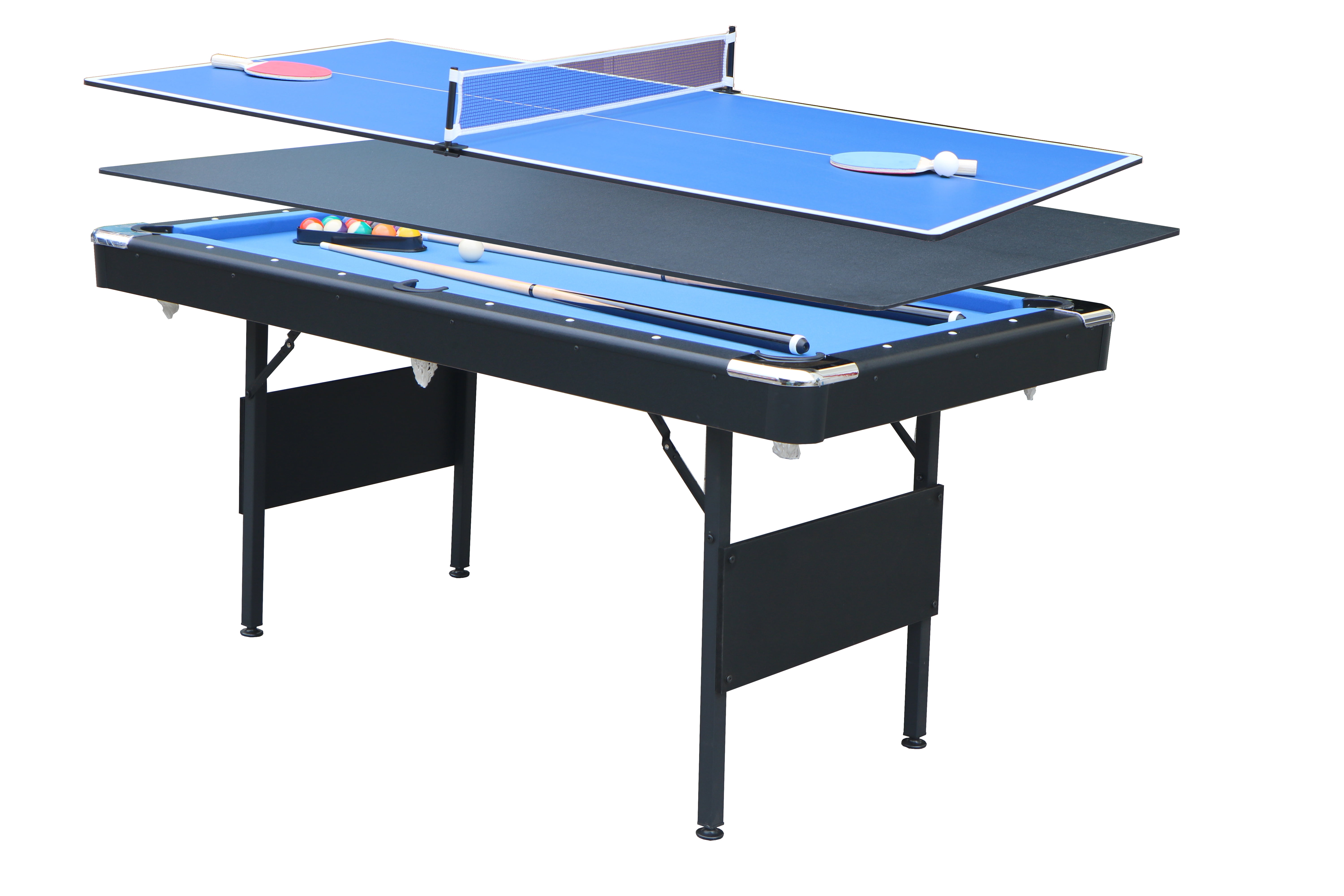 5.5Ft Folding Billiard Table, 3 in 1 Billiard Table,Table Tennis,Dining ...