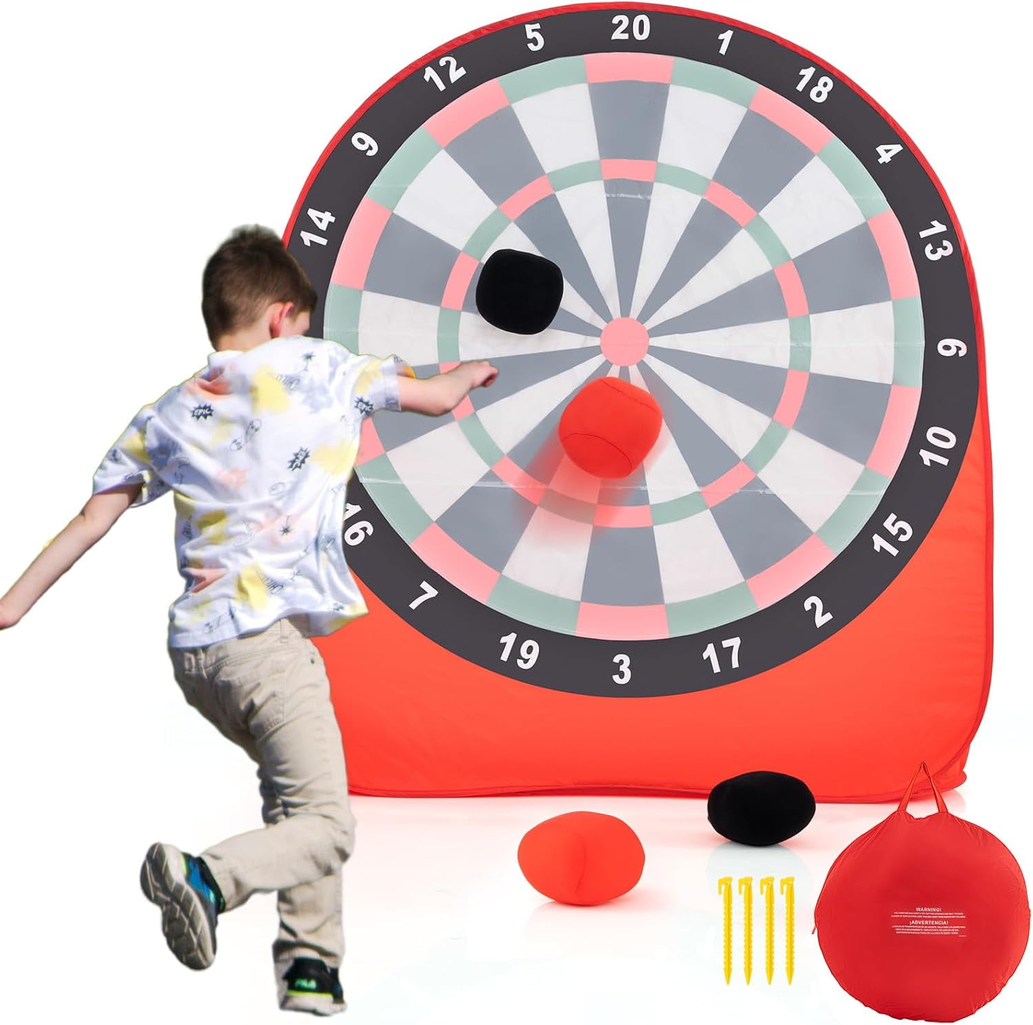 5.5Ft Tall Giant Kick Darts Game, Outdoor Throw & Kick Soccer Target ...