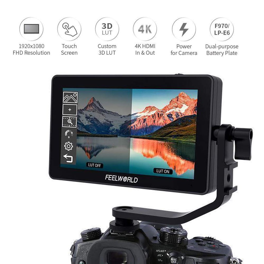 5.5Inch 4K DSLR Monitor, Portable Camera Field Monitor, Adjustable ...