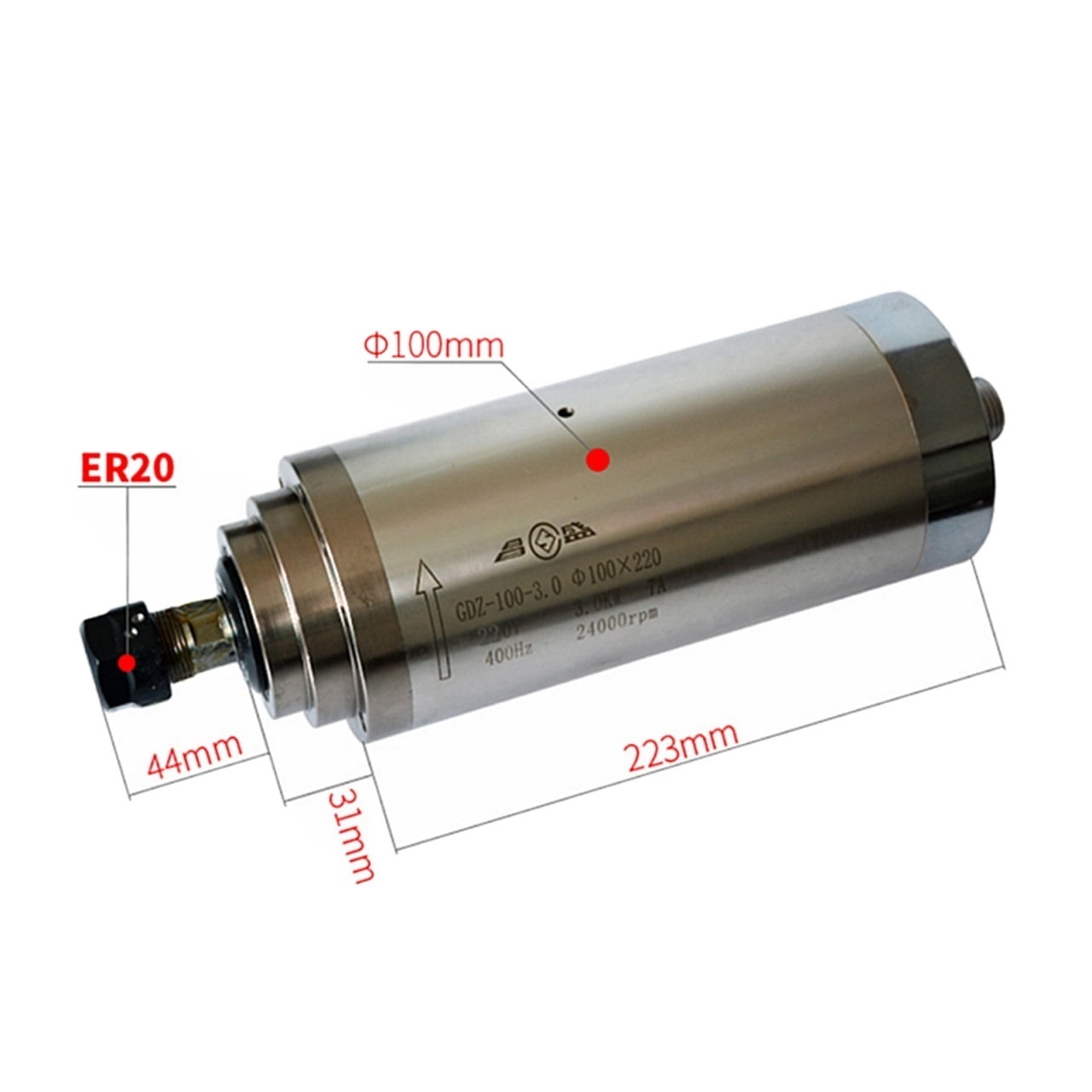 5.5KW CNC Water Cooled Spindle Motor Kit 4.5/3/2.2/1.5KW Diameter 65/80 ...
