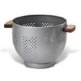 5.5QT Metal Colander with Wood Handle Large Deep Kitchen Strainer for ...