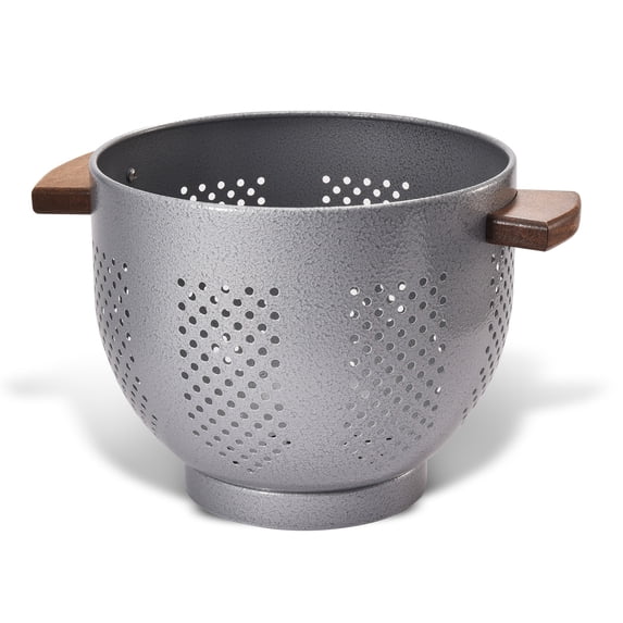 5.5QT Metal Colander with Wood Handle Large Deep Kitchen Strainer for ...