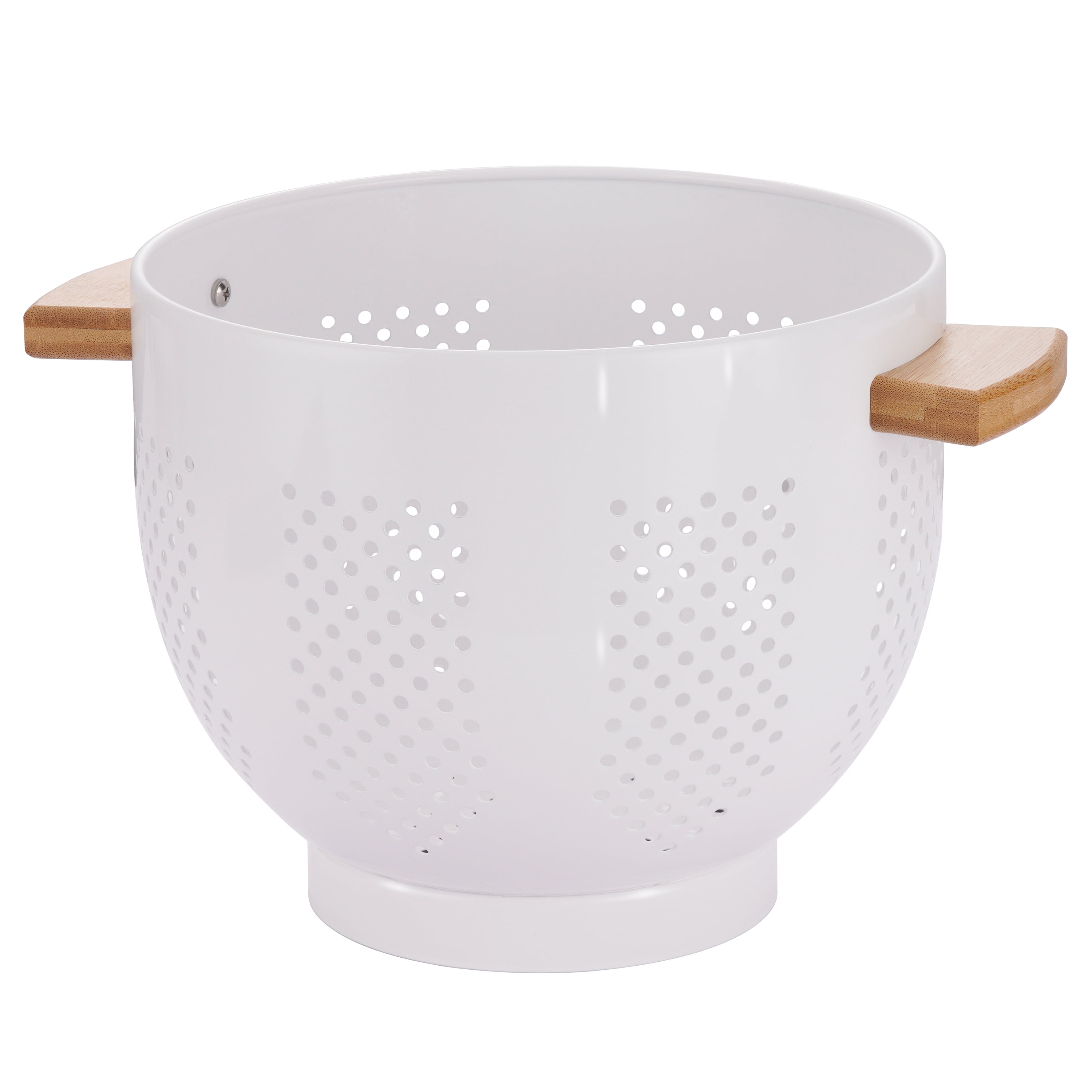 Beifeier Metal Colander with Wood Handle, 5.5QT Deep Kitchen Strainer ...