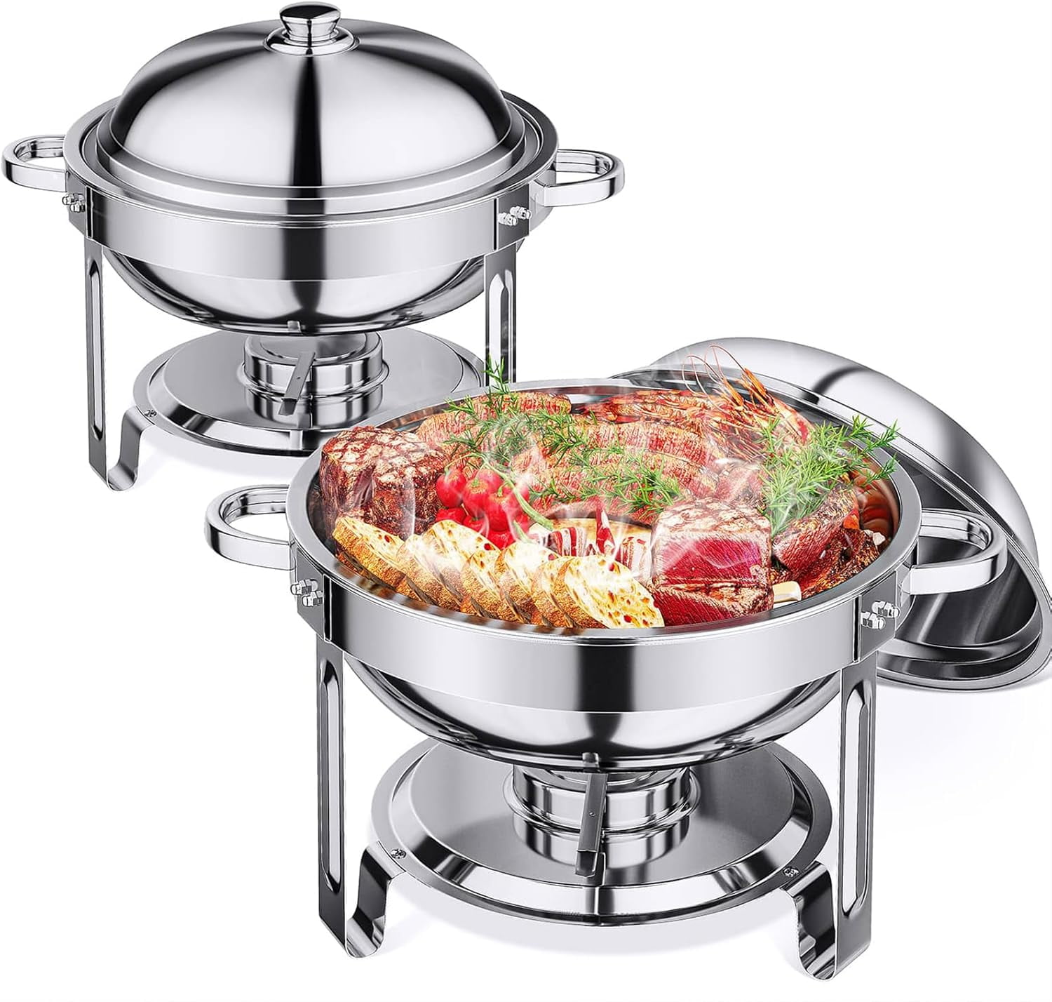 5.5QT buffet hotpot 2-piece set, covered hotpot buffet set, column free ...