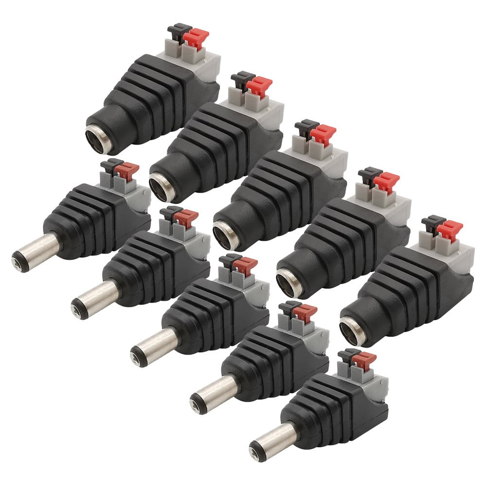 5.5X2.1Mm Dc Male Female Wire Connector No Screws Dc Power Adapter ...