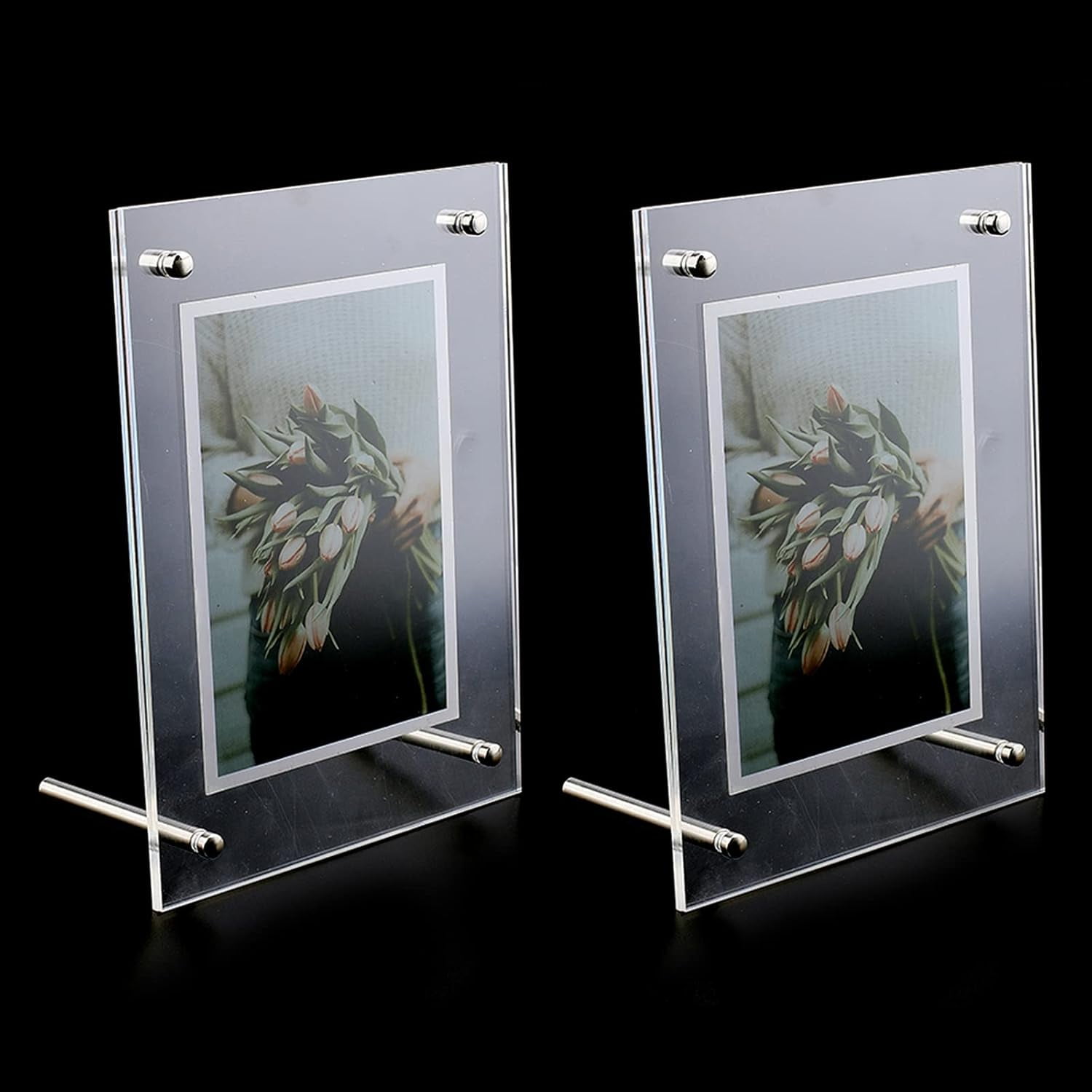 5.5X7.5 Rectangle Acrylic Certificate Display Stands Clear Floating ...