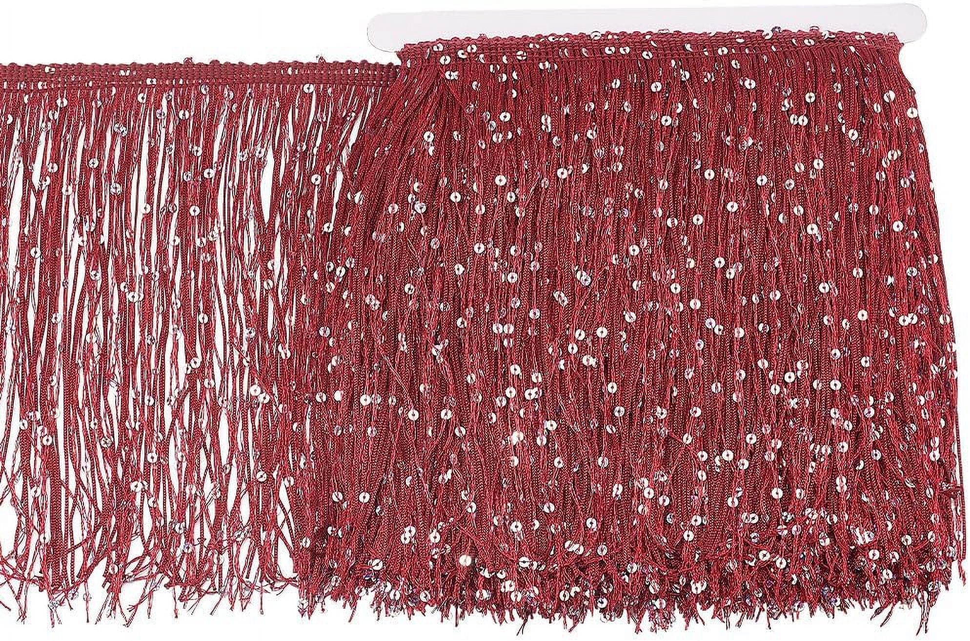 5.5Yards of 7.9 Inch Sequin Tassel Fringe Paillette Fringe Trim Purple ...