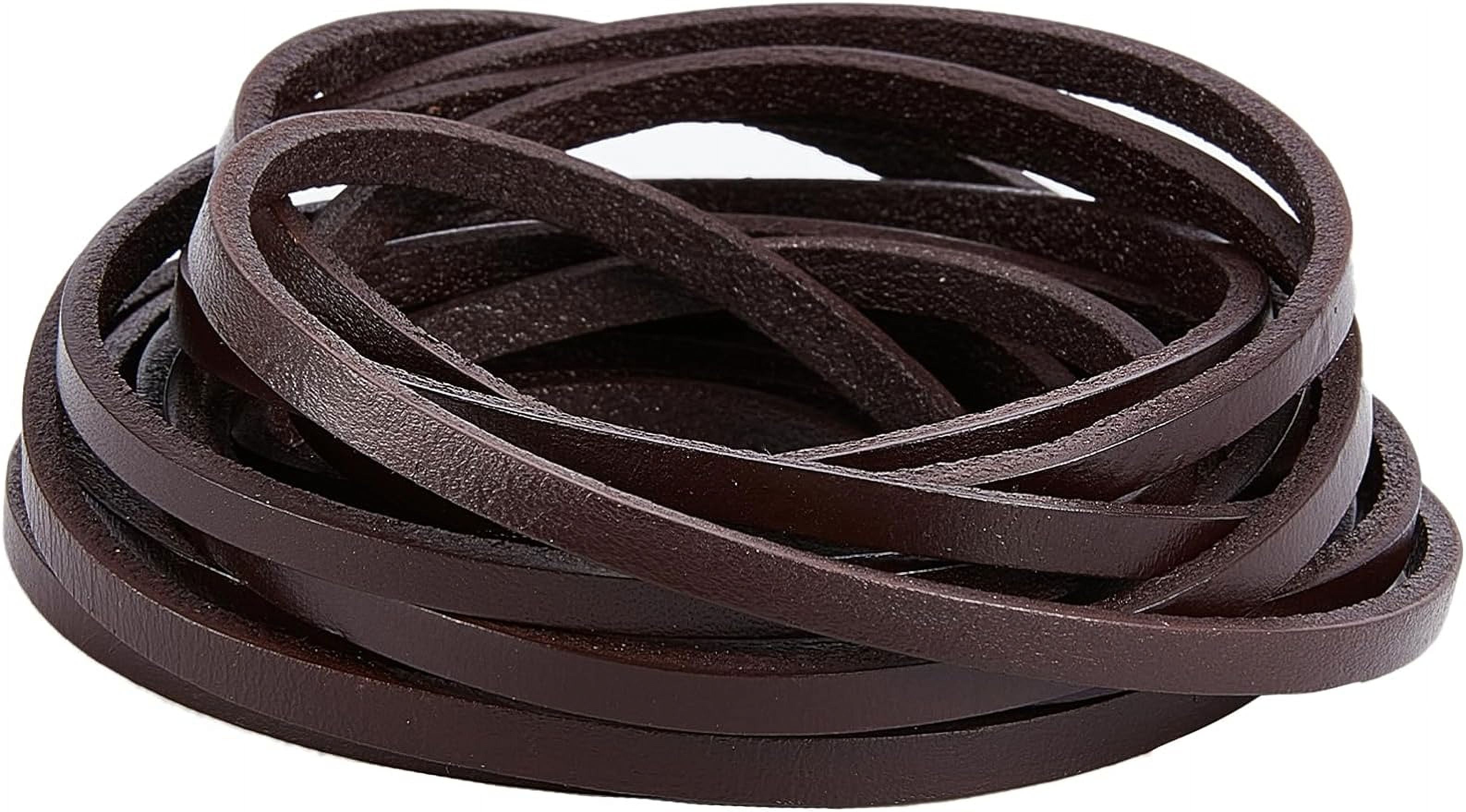 5.5Yards Genuine Leather Cord 0.2inch Wide Flat Cowhide Leather Cord ...