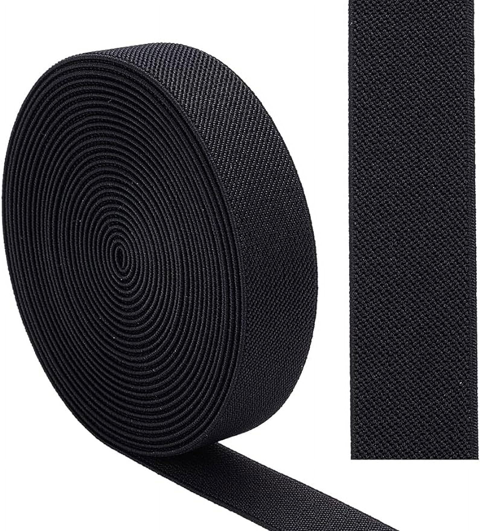 5.5Yds 1" Wide Twill Woven Elastic Band Black Polyester Elastic Bands ...