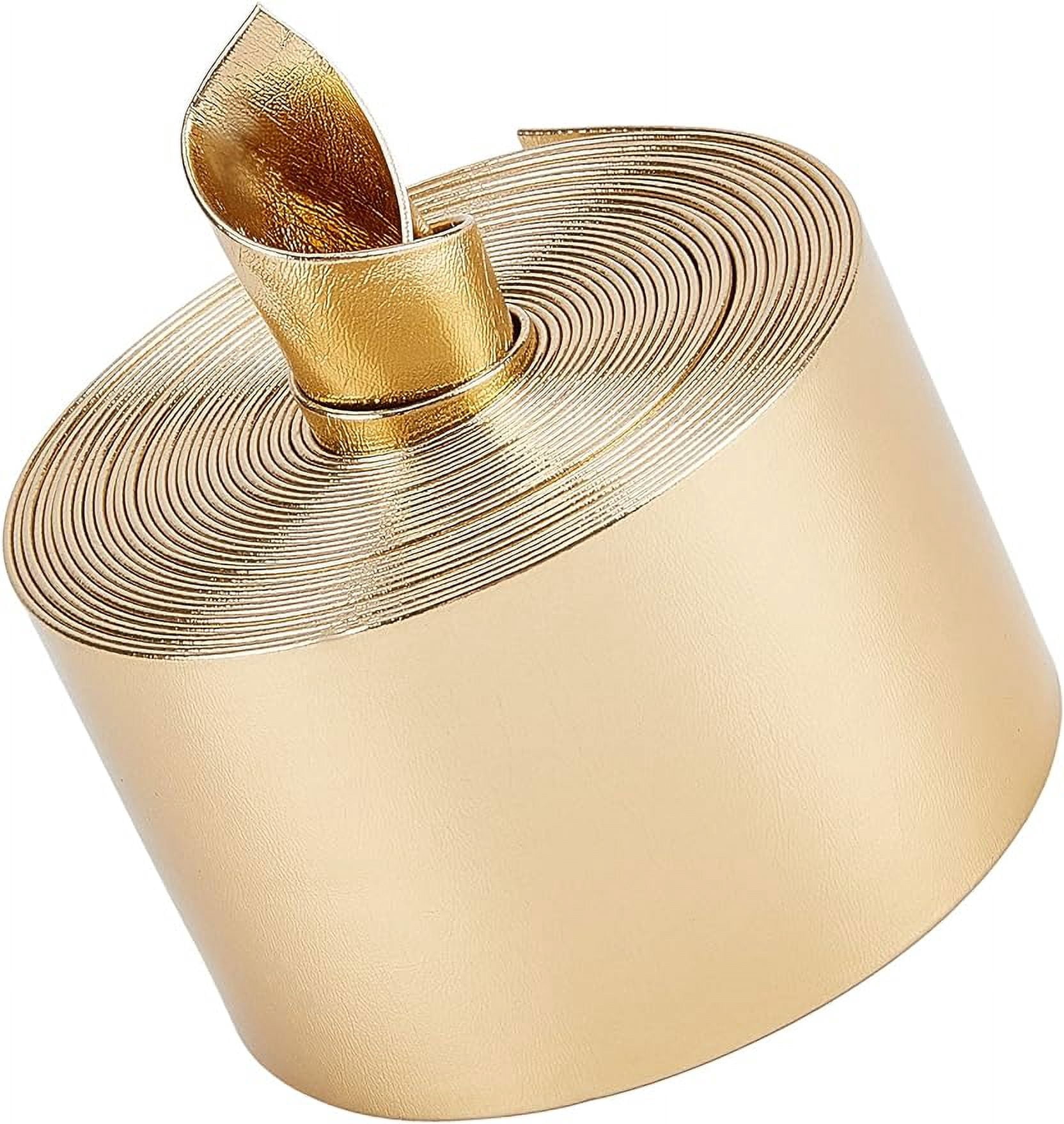 5.5Yds 2inch Metallic Flat Shiny Leather Strip Glossy Pu Leather Straps ...