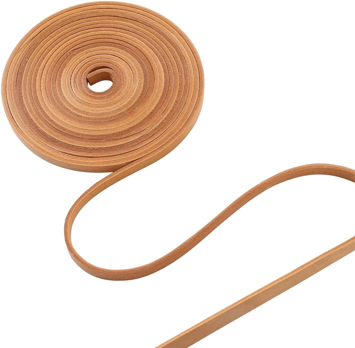 5.5Yds Flat Genuine Leather Cord 0.31" Wide Cowhide Leather Cord Belt ...