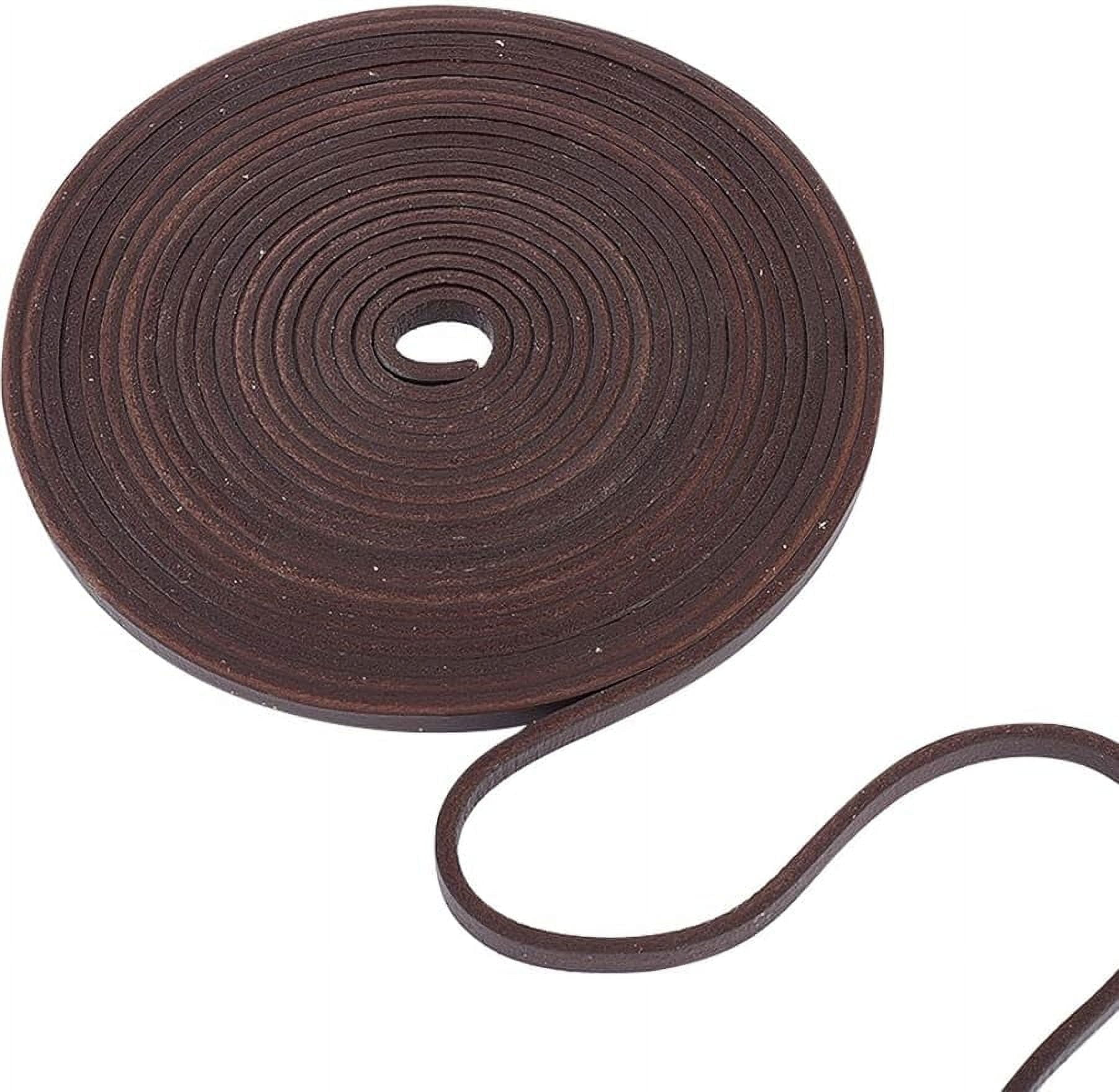 5.5Yds Genuine Leather Cord 0.24inch Wide Flat Cowhide Leather Cord ...