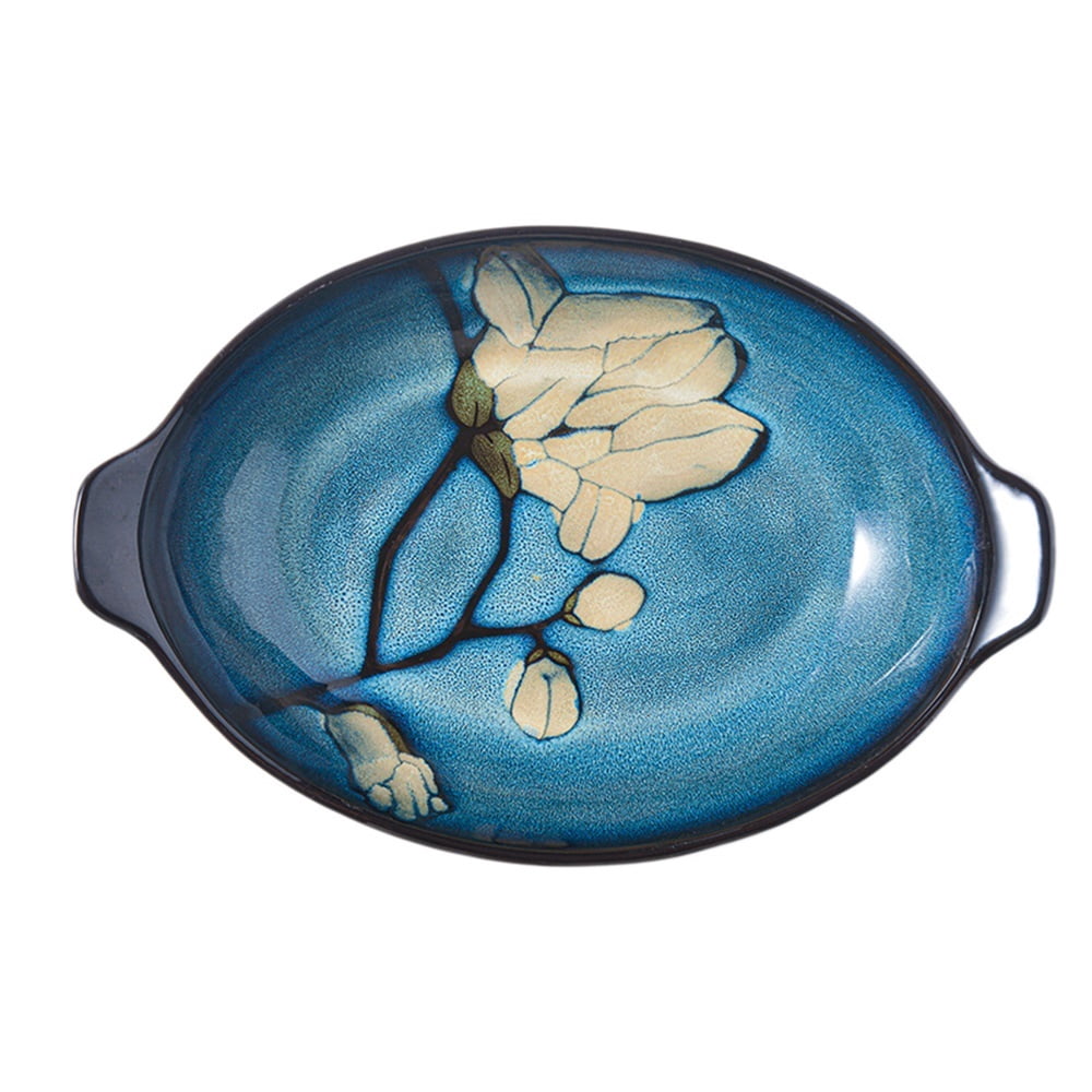 5.5cm Deep Nordic Ceramic Double Ear Baking Tray for Home Use, Large ...
