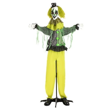 Seasonal Visions Animated Twitching Clown Halloween Decoration - 5 ft ...