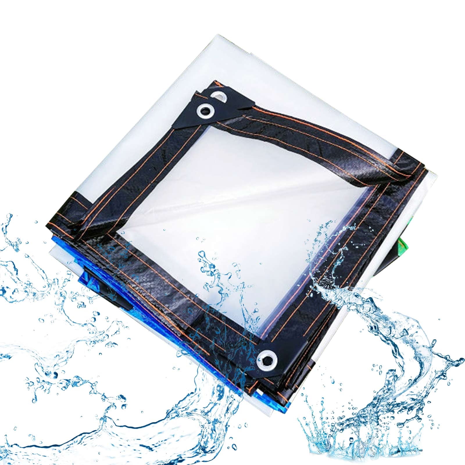5*5ft Clear Waterproof Tarps(Increase Grommets) Poly Tarpaulin Outdoor ...