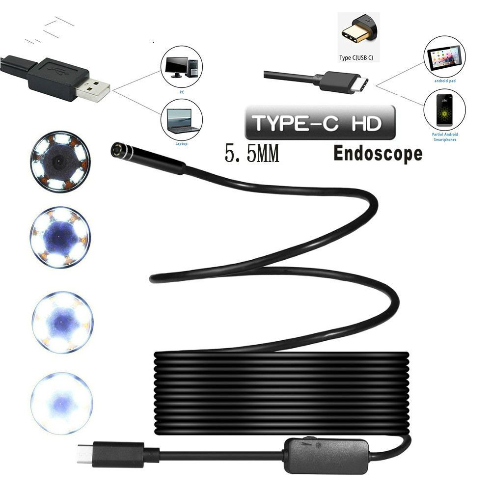 5.5mm Android Type-C USB Endoscope Camera Waterproof Pipe Inspection ...