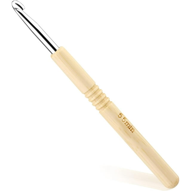5.5mm Crochet Hook, Wooden Handle Crochet Knitting Needles - Walmart.com