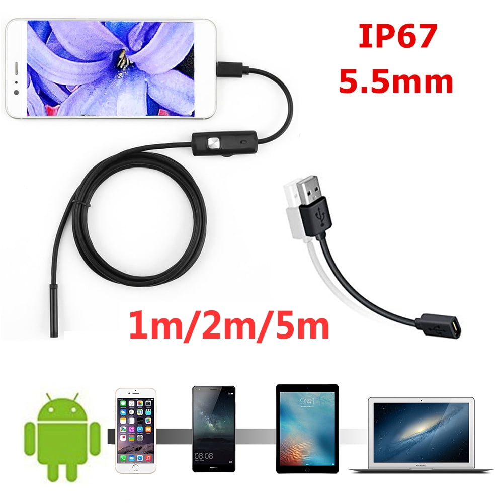 5.5mm Endoscope for Android PC Micro USB Borescope With 6 LED ...
