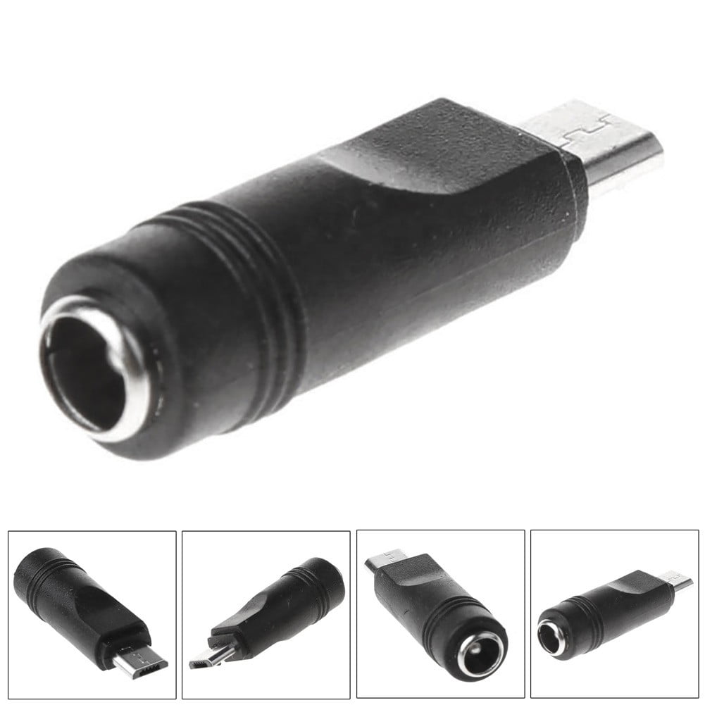 5.5mm x 2.1mm Female Jack to Micro USB Male Plug DC Power Connector ...