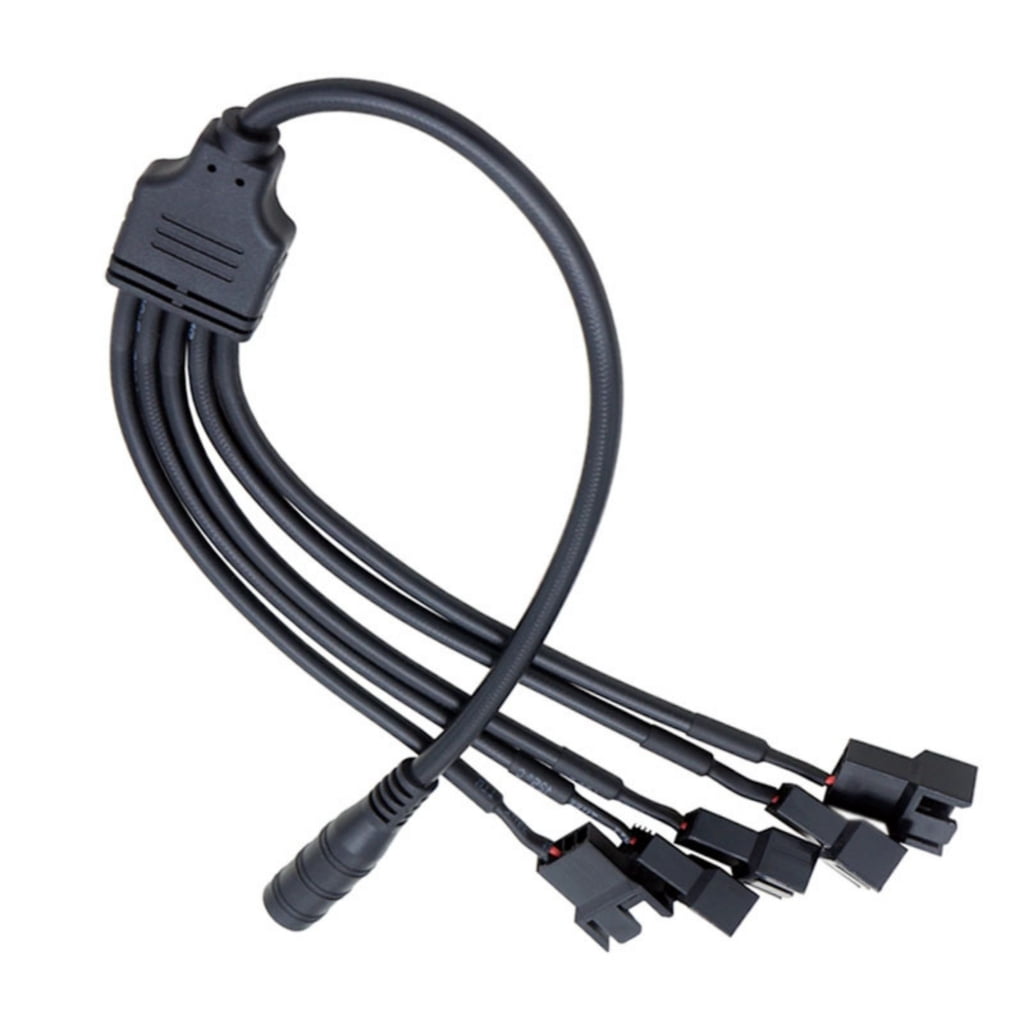 5.5mmx2.1mm Female to 5Pcs 4Pin Cooling Fan Adapter Replacement Power ...