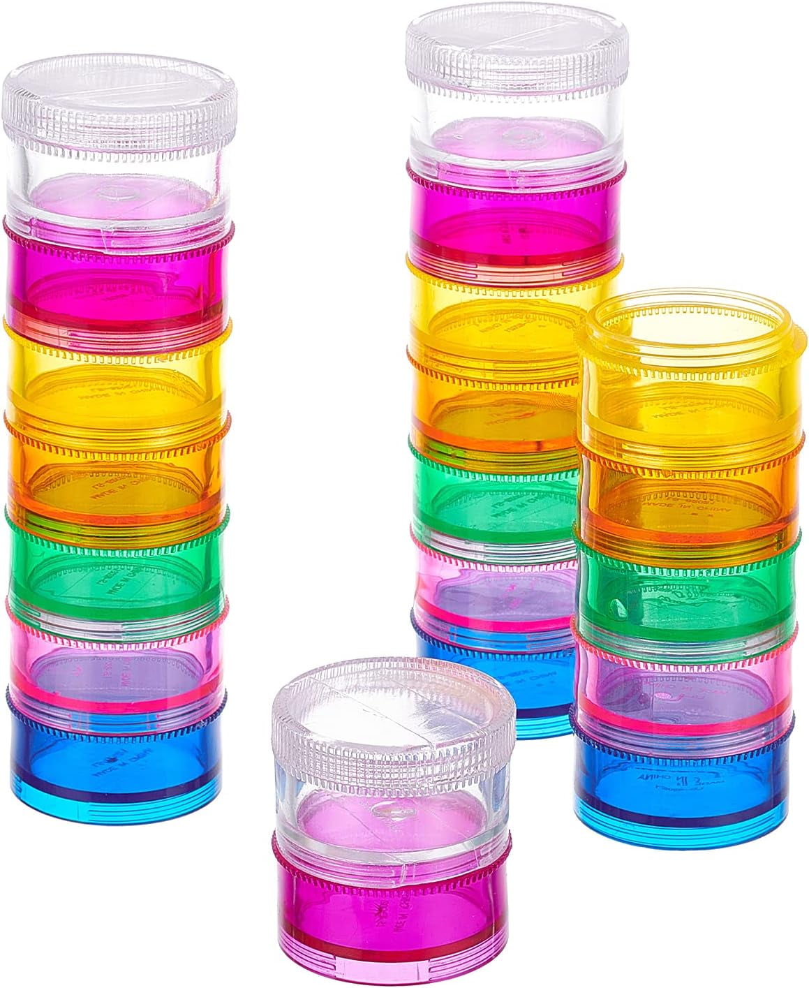5.5x1.5inch Stackable Round Plastic Containers 3 Column(7 Layer/Column ...