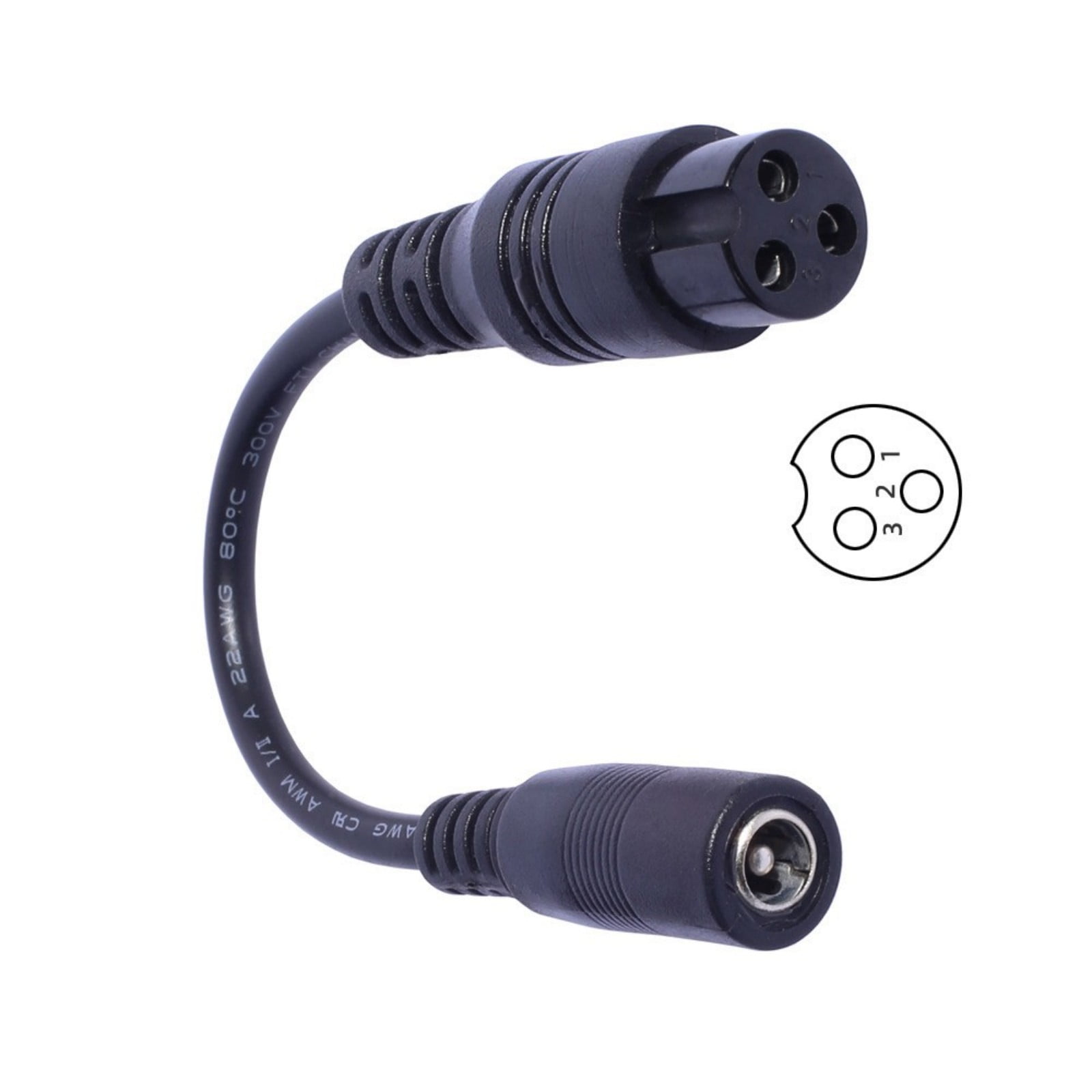 5.5x2.1mm Female Converter Cord Wire DC5521 to Multiple Different Plug ...