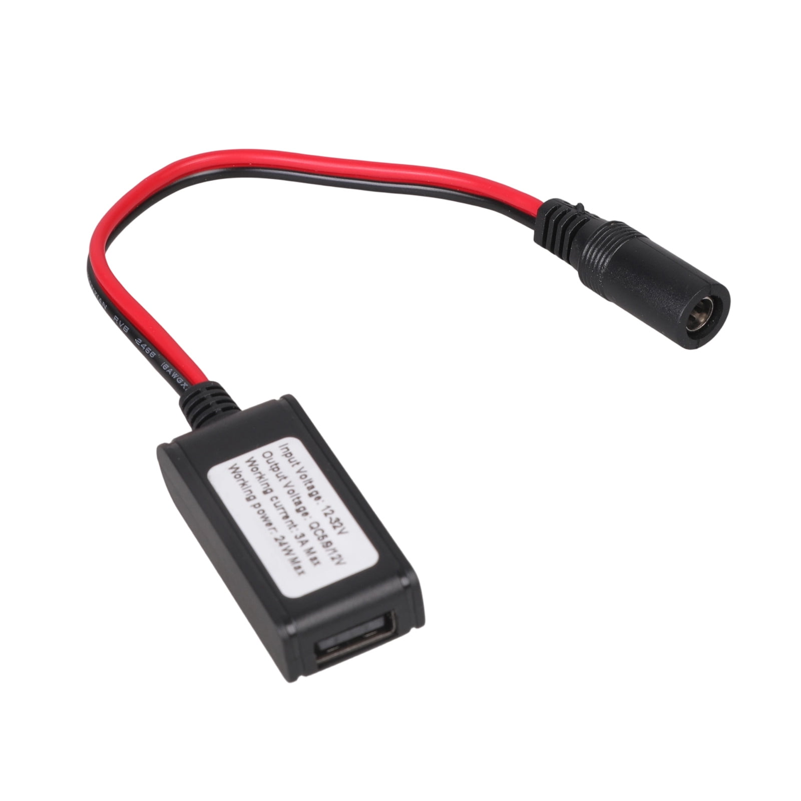 5.5x2.1mm Female To USB Female Charging Cable Converts 12V-32V Input To ...