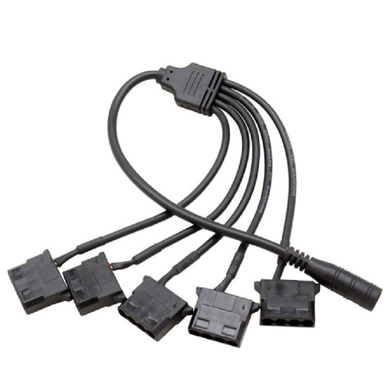 5.5x2.1mm To 5Pcs 4 Pin Power Supply Adapter Cable for Computer Fan ...