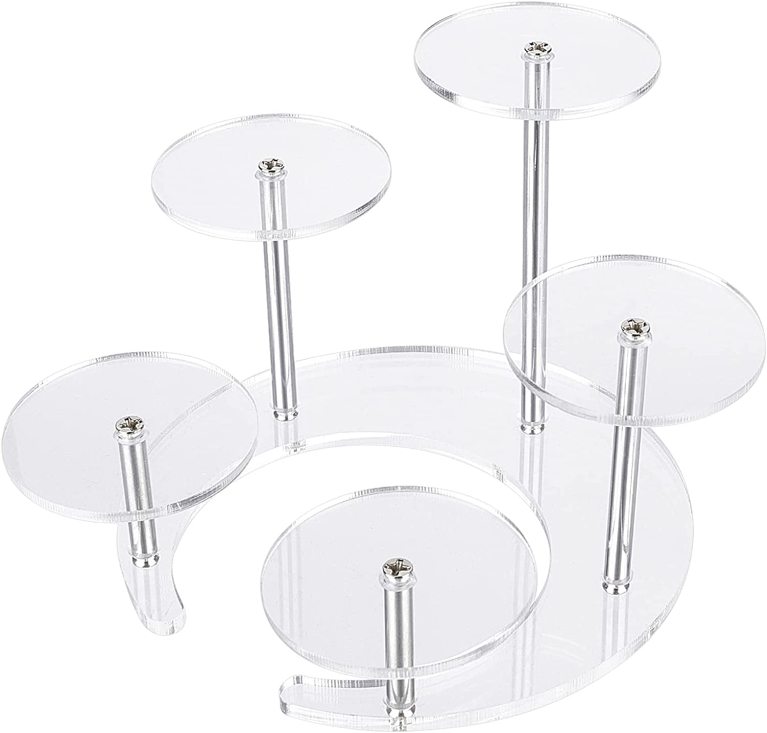 5.5x5.3x4.3inch Transparent Acrylic Jewelry Display Stands with 5 ...