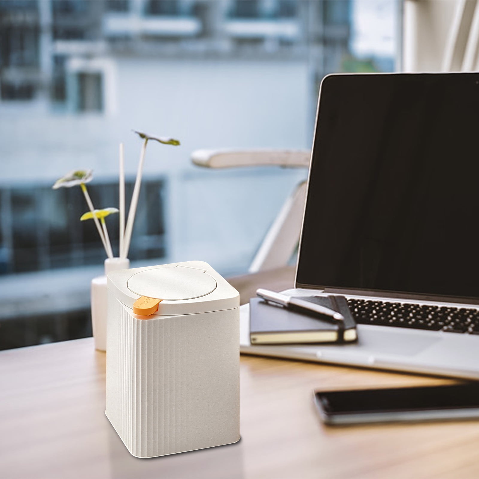 5.5x5.5x7.1 inch Trash Can with Lid, Household Garbage Can Small Trash ...