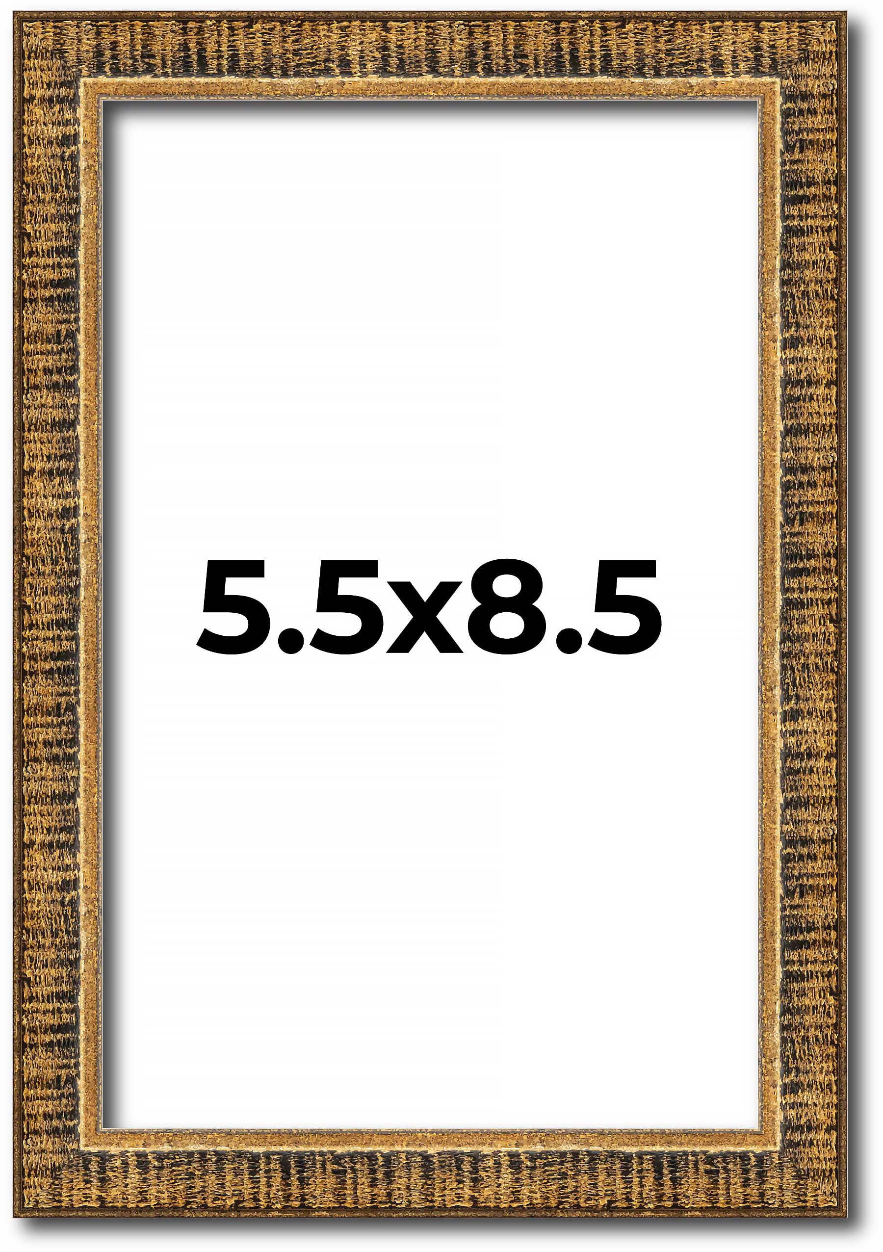 5.5x8.5 Frame Gold Picture Frame - Modern Photo Frame Includes UV ...