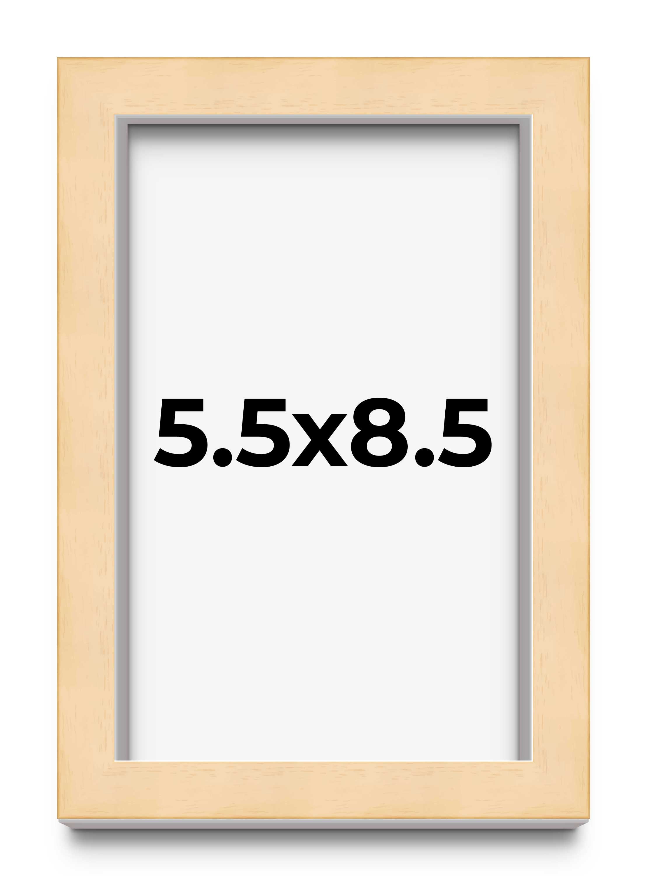 5.5x8.5 Frame Natural Wood Picture Frame | 0.75 Inch Moulding Width ...