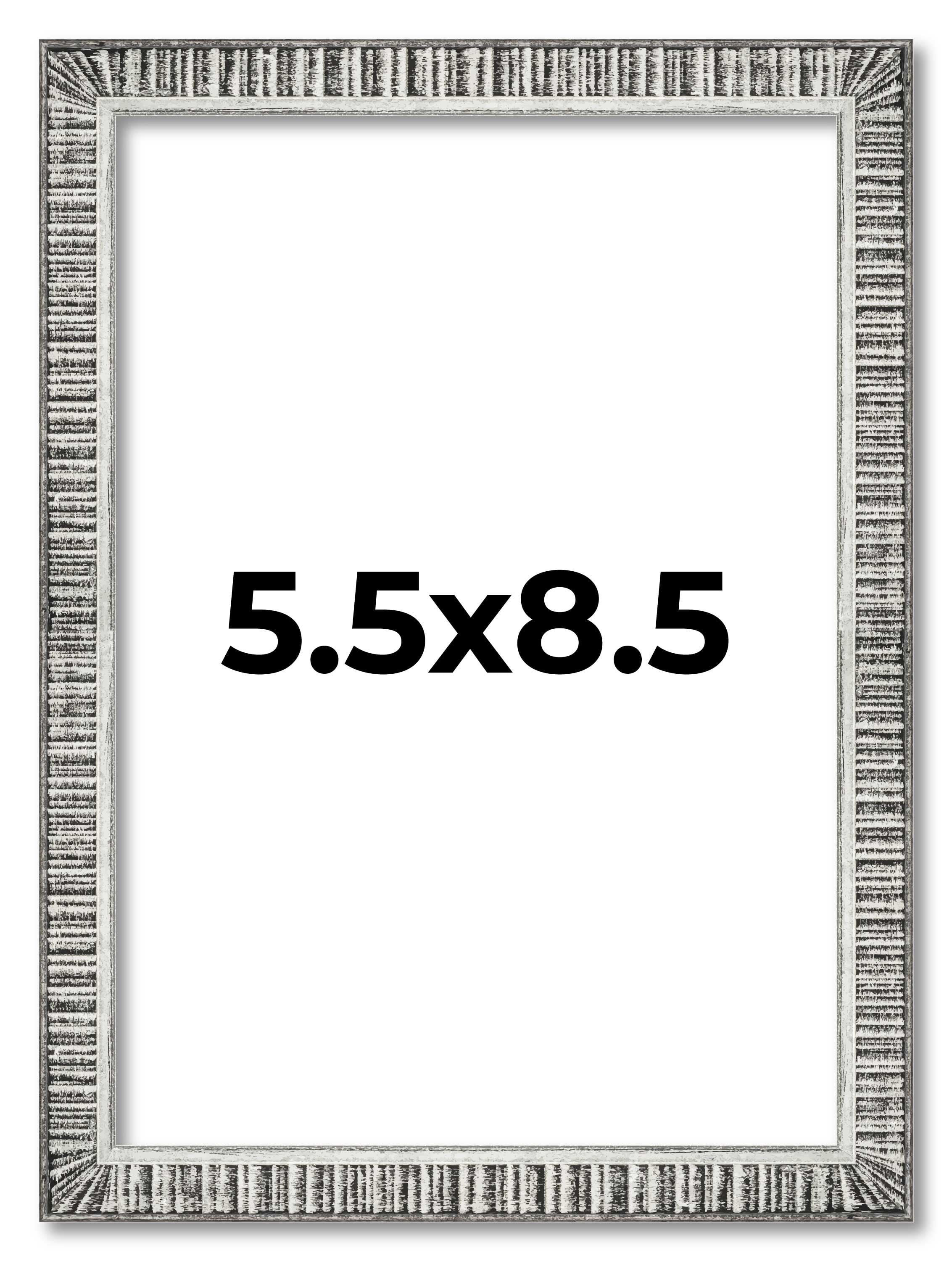 5.5x8.5 Frame Silver Picture Frame - Modern Photo Frame Includes UV ...