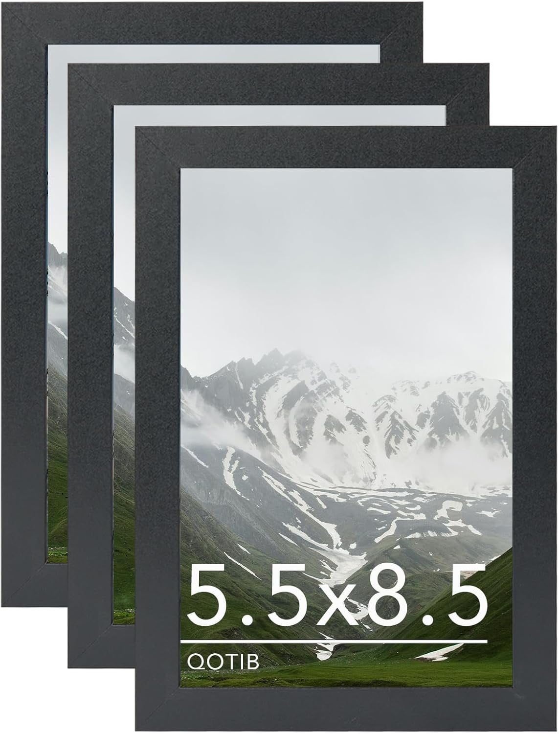 5.5x8.5 Picture Frame Black for Wall Mounting or Tabletop Set of 3 ...