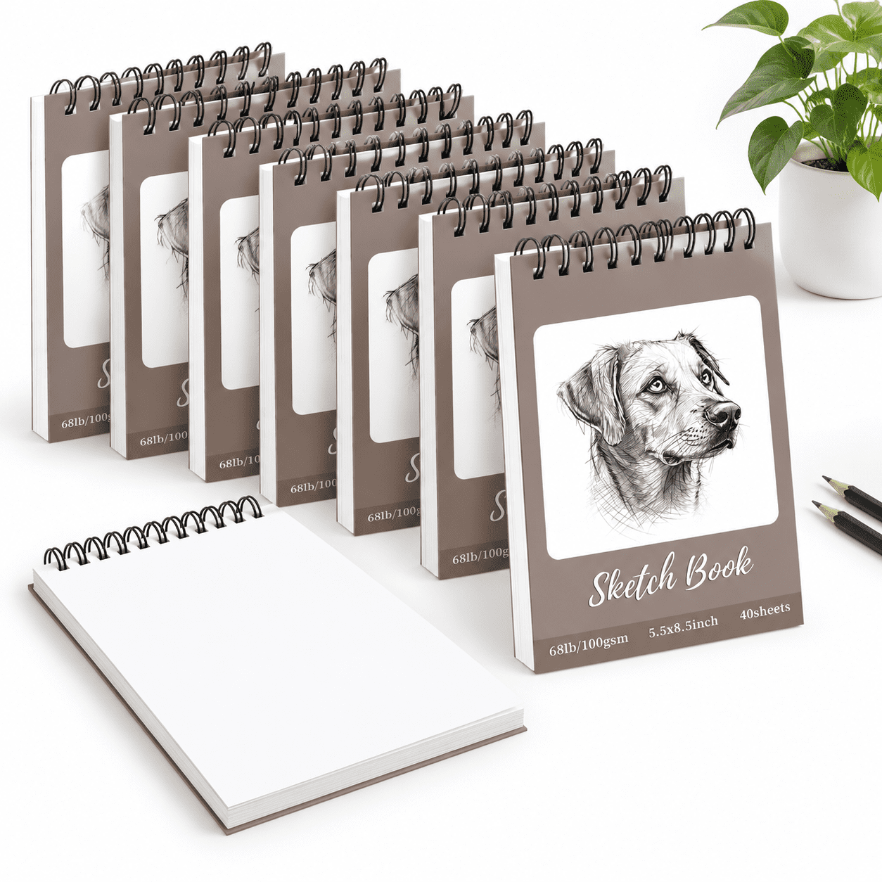 5.5x8.5in Total 400 Sheets-10pcs Top Spiral Bound Acid Free Mixed Media ...