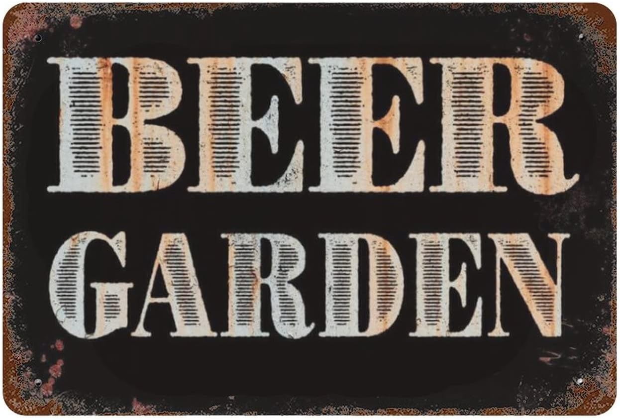 5.5x8 Inch Beer Garden Sign Party Accessory Beer Garden Beer Party Tin ...