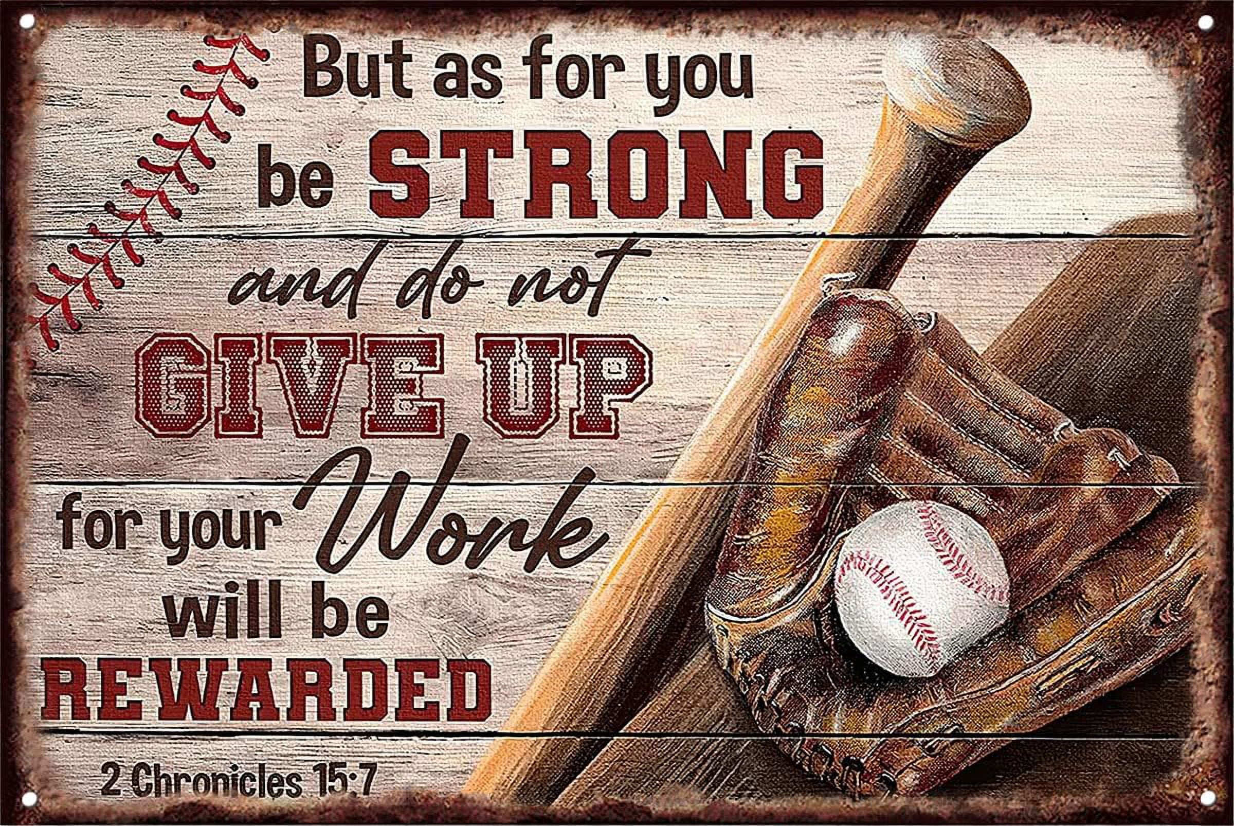 5.5x8 Inch CosrKee Christian Baseball Wall Art Inspirational Sports ...