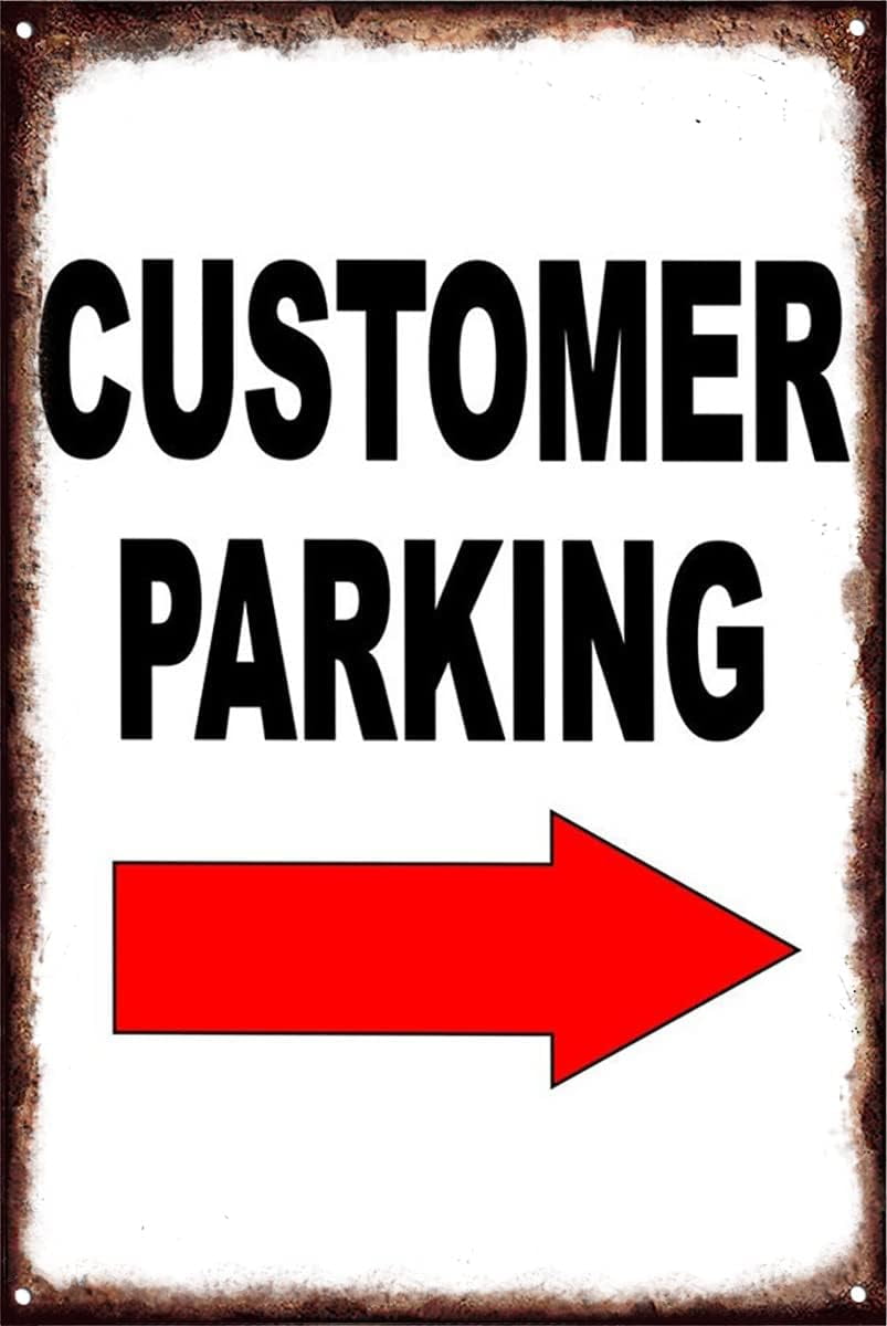 5.5x8 Inch Customer Parking Arrow Right Entrance Sign For Visitors Or ...