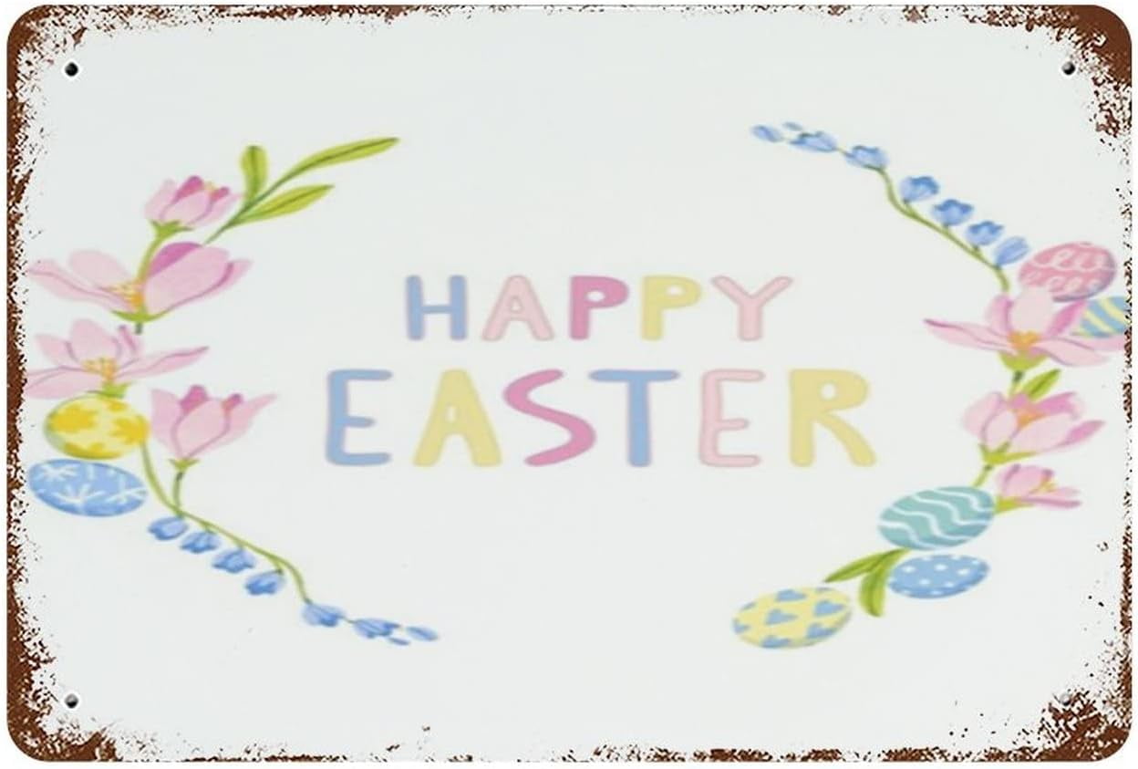 5.5x8 Inch Happy Easter Retro Decoration Metal Sign Very Suitable For ...
