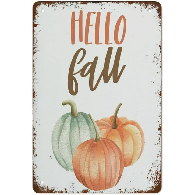 5.5x8 Inch Hello Fall Sign Pumpkin Fall Decor Thanksgiving Decor ...