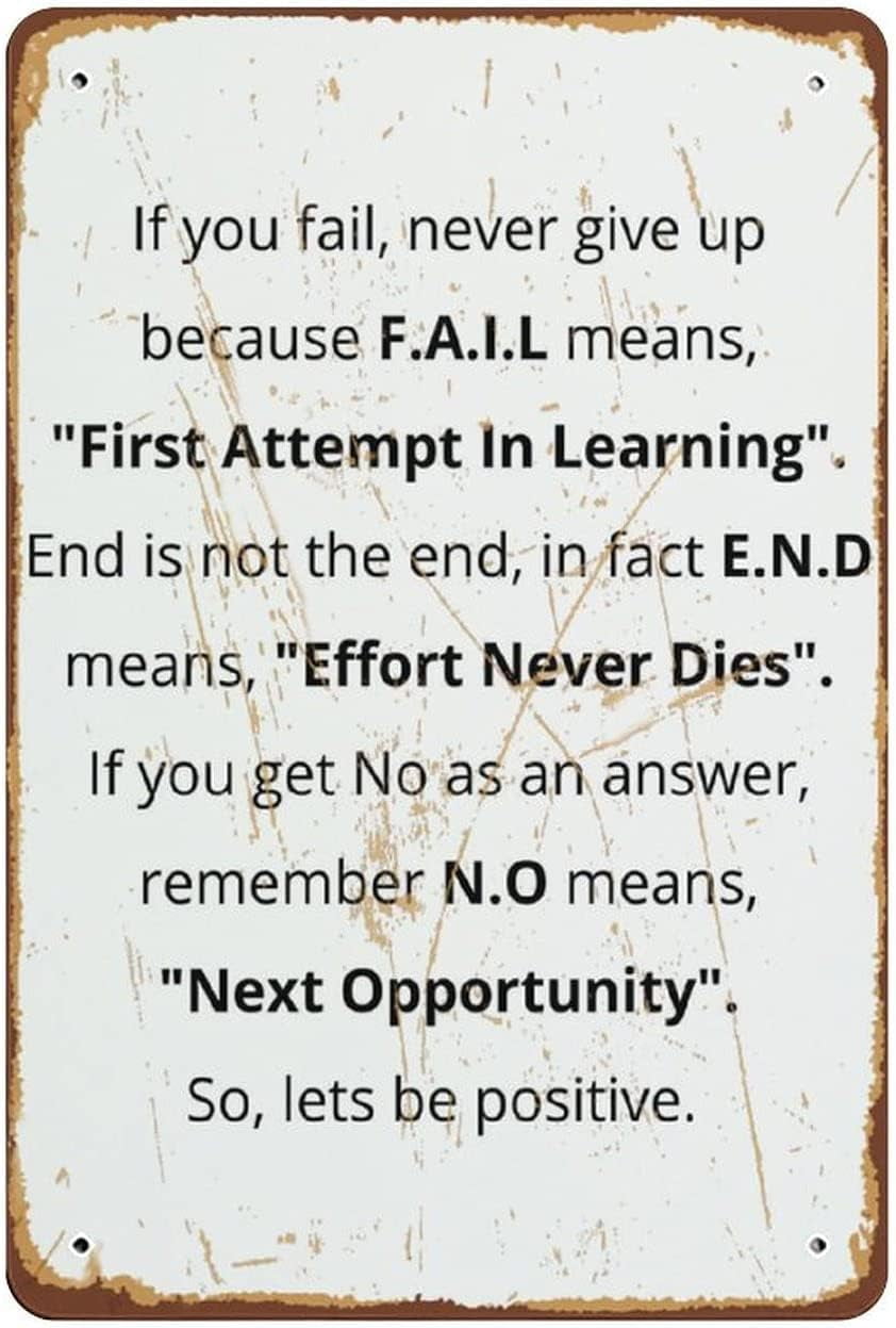 5.5x8 Inch If You Fail Positivity Quote Positivity Motivational Print ...