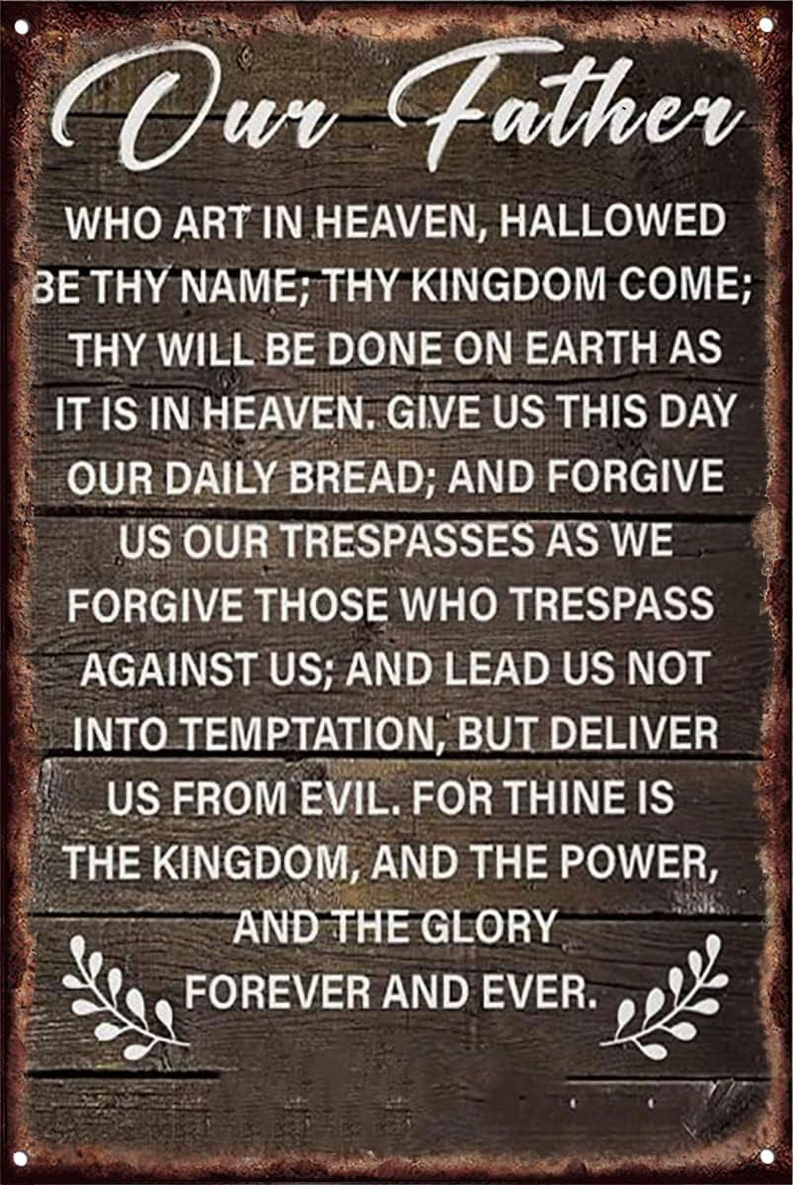 5.5x8 Inch Inspirational Signs Gift Farmhouse Who Art In Heaven ...