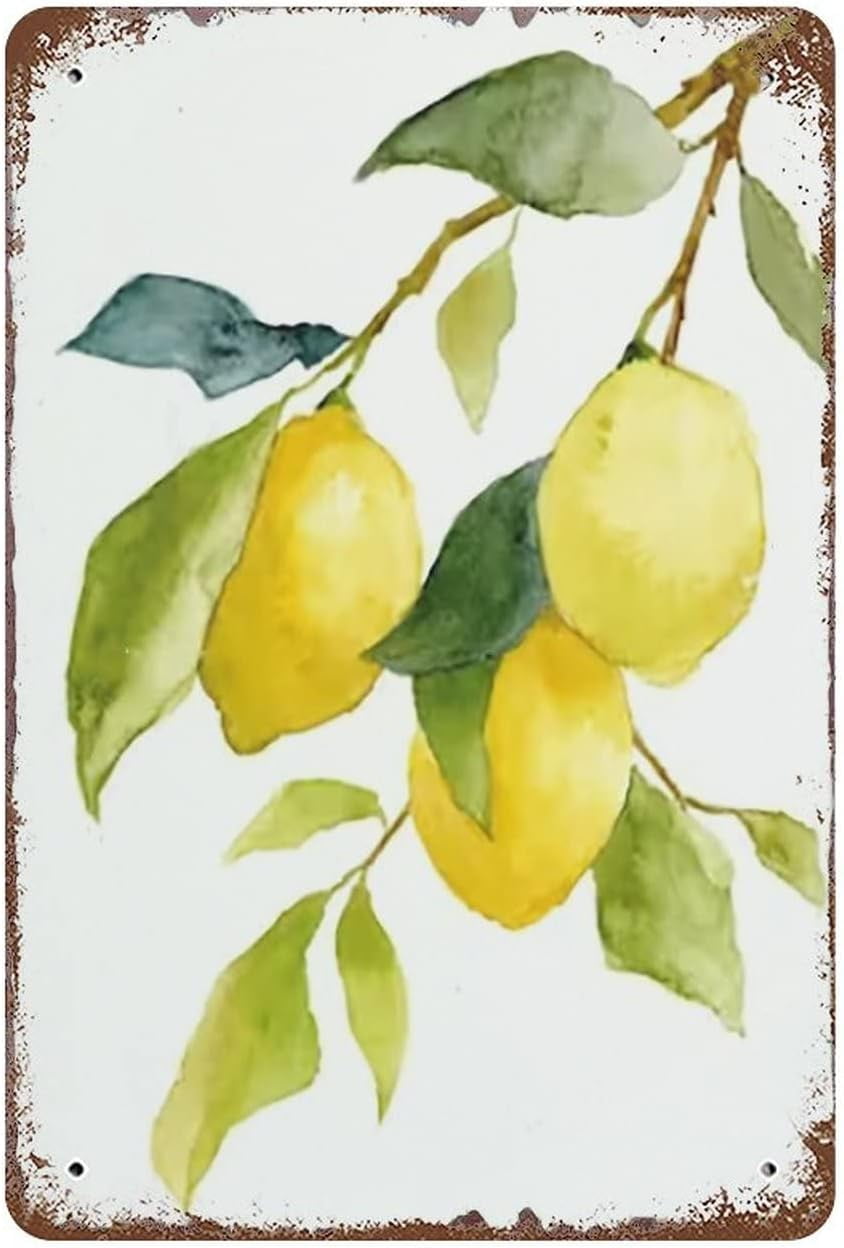 5.5x8 Inch Lemon Botanical Art Print Kitchen Wall Decor Lemon Branch ...