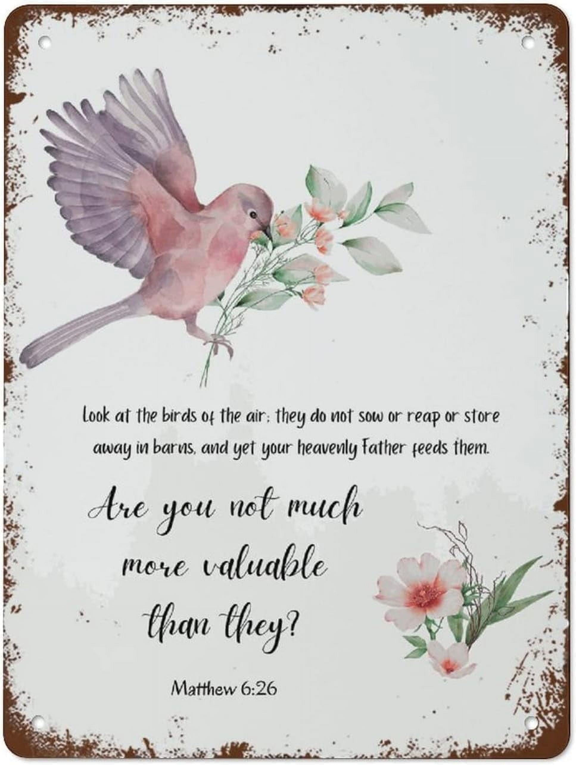 5.5x8 Inch Matthew 6:26 Look At The Birds Printable Bible Verse ...