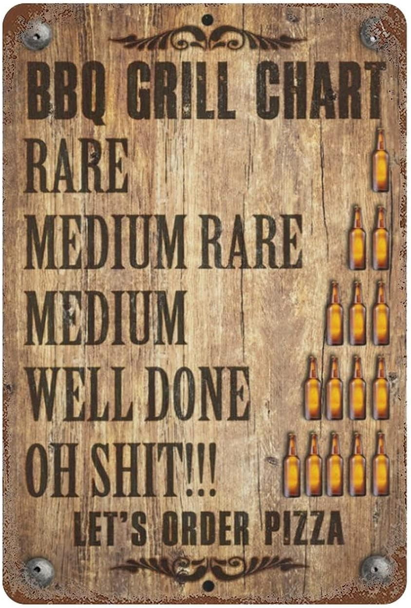 5.5x8 Inch Metal Retro Sign, Rustic Bbq Grill Metal Vintage Sign, Retro ...