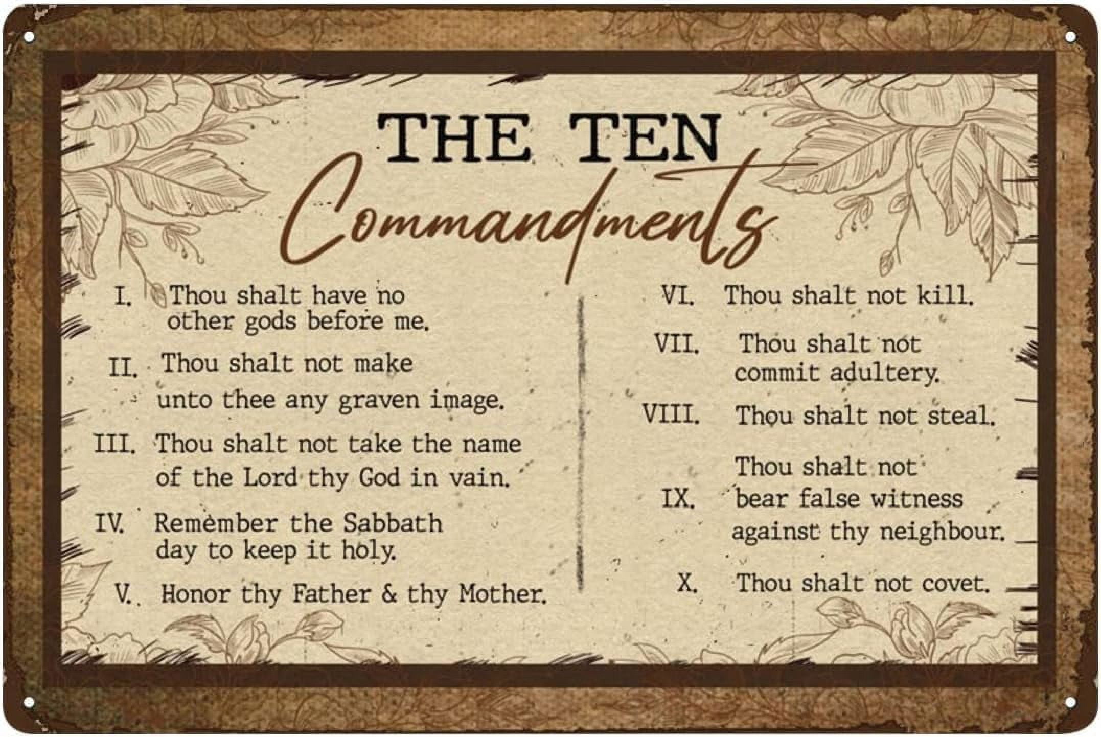5.5x8 Inch Metal Tin Sign The Ten Commandment Vintage Metal Signs ...