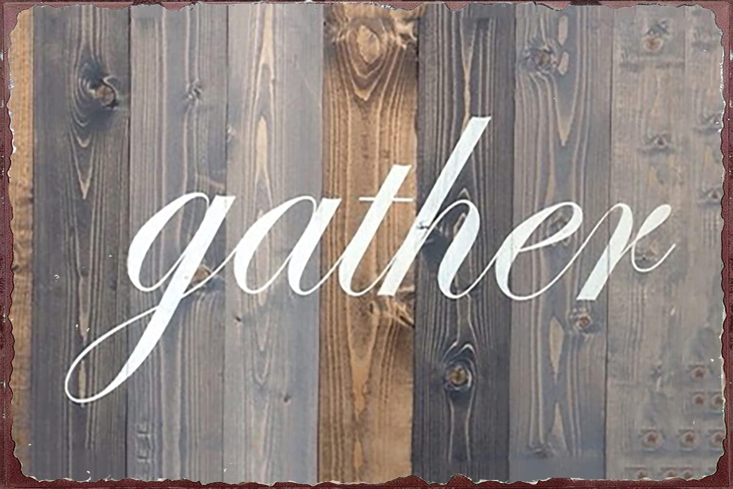 5.5x8 Inch Retro Sign Gather Sign,Home Sign Farmhouse Wall Decor ...