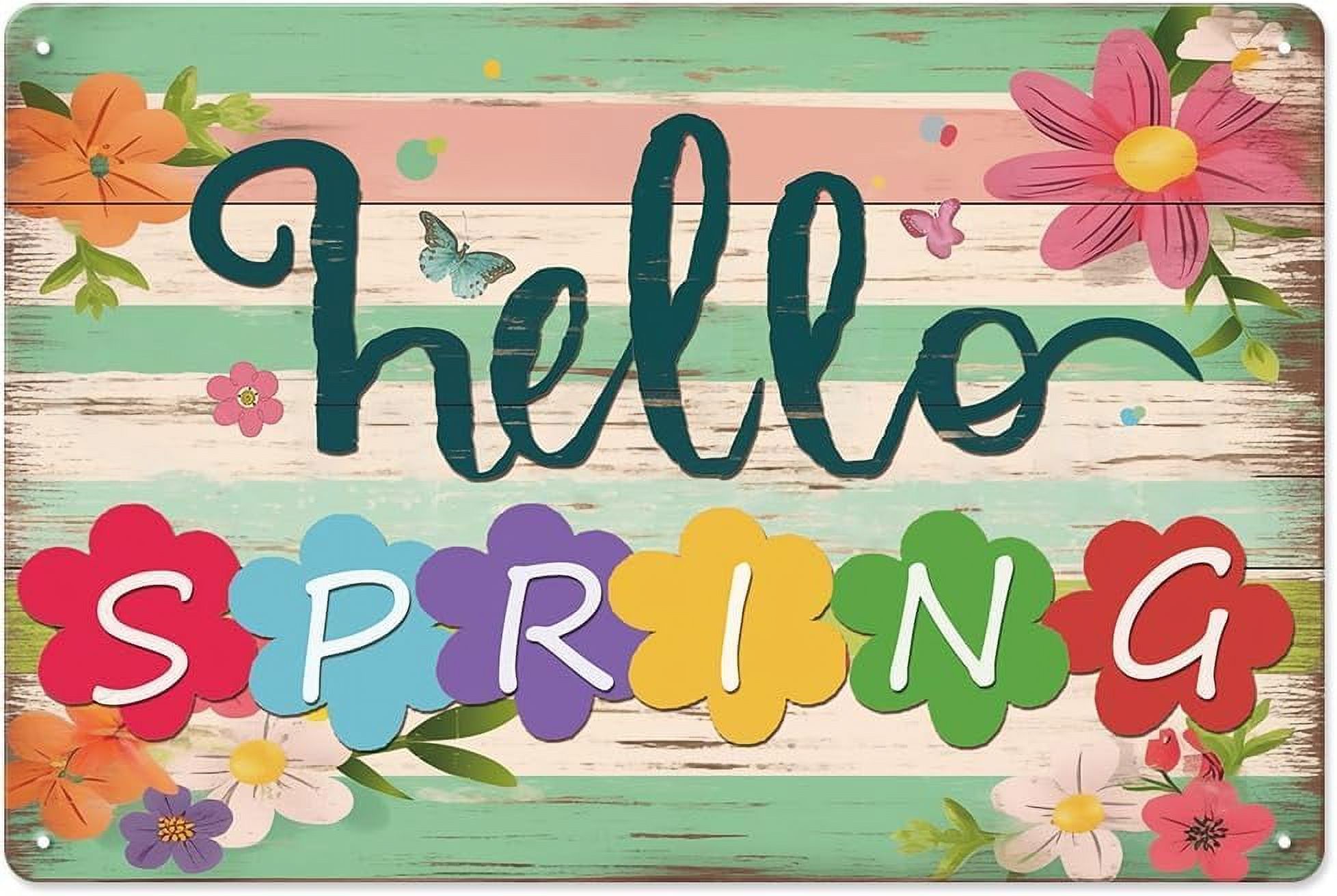 5.5x8 Inch Spring Door Decorations Hello Spring Sign, Spring Decor ...